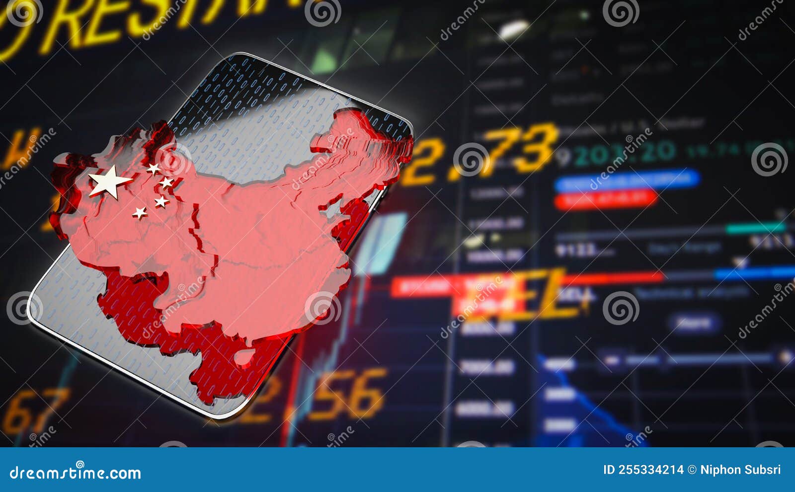 The Chinese Map on Tablet for Business Concept 3d Rendering Stock ...