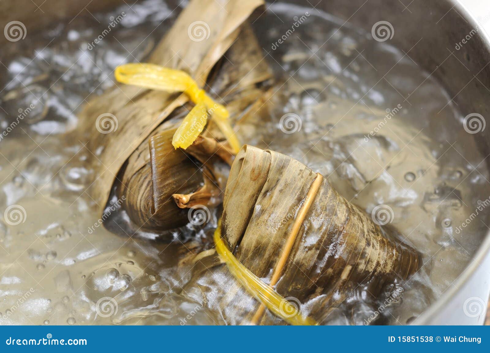 Chinese Meat Dumplings in Boiling Water Stock Photo - Image of cook ...
