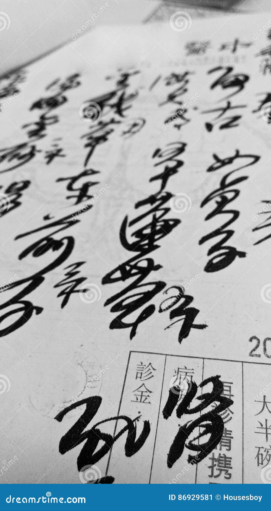 Chinese Doctor Handwriting