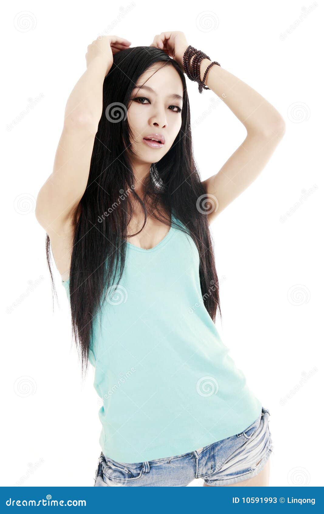 Chinese Modern Girl S Portrait Stock Image - Image of natural, blue ...