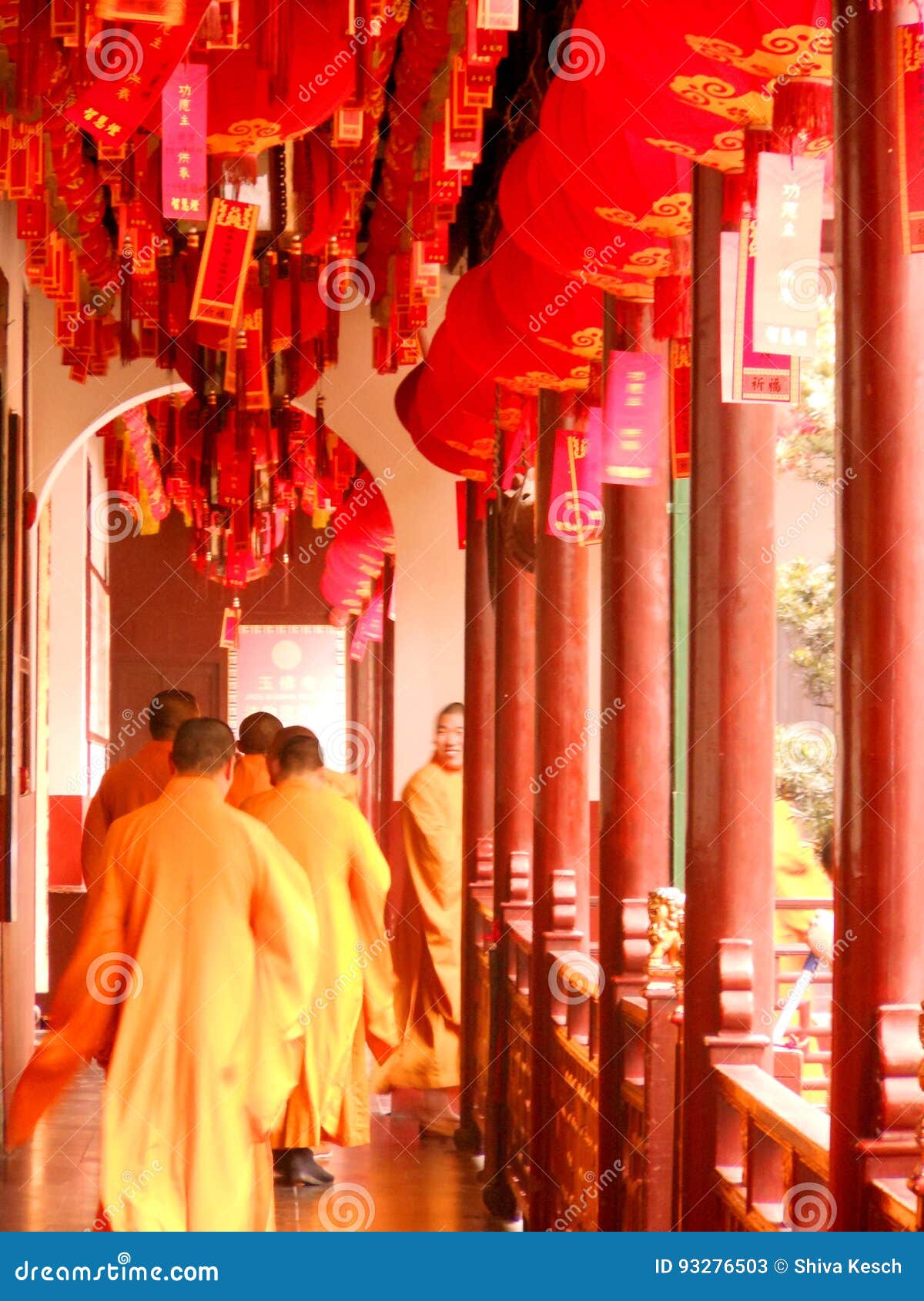 Chinese monks editorial stock photo. Image of monks, walking - 93276503