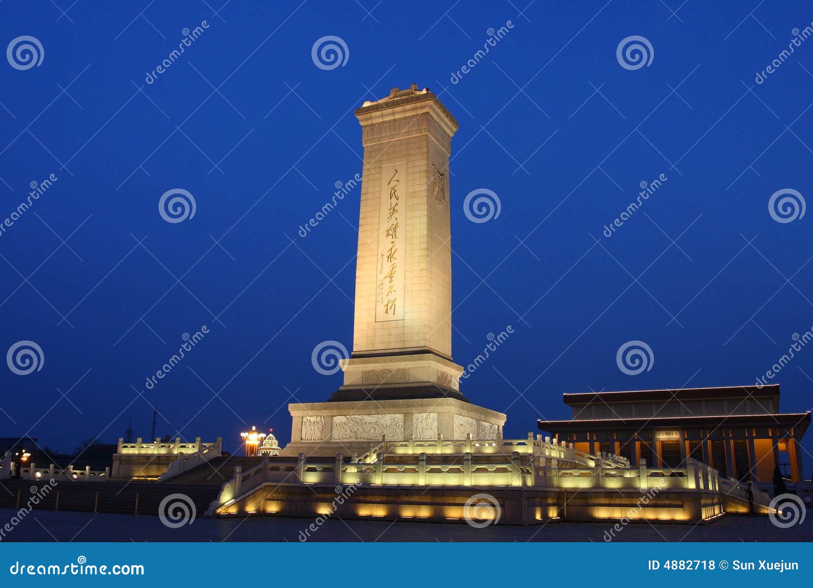 The Chinese monument stock photo. Image of stone, nightscene - 4882718