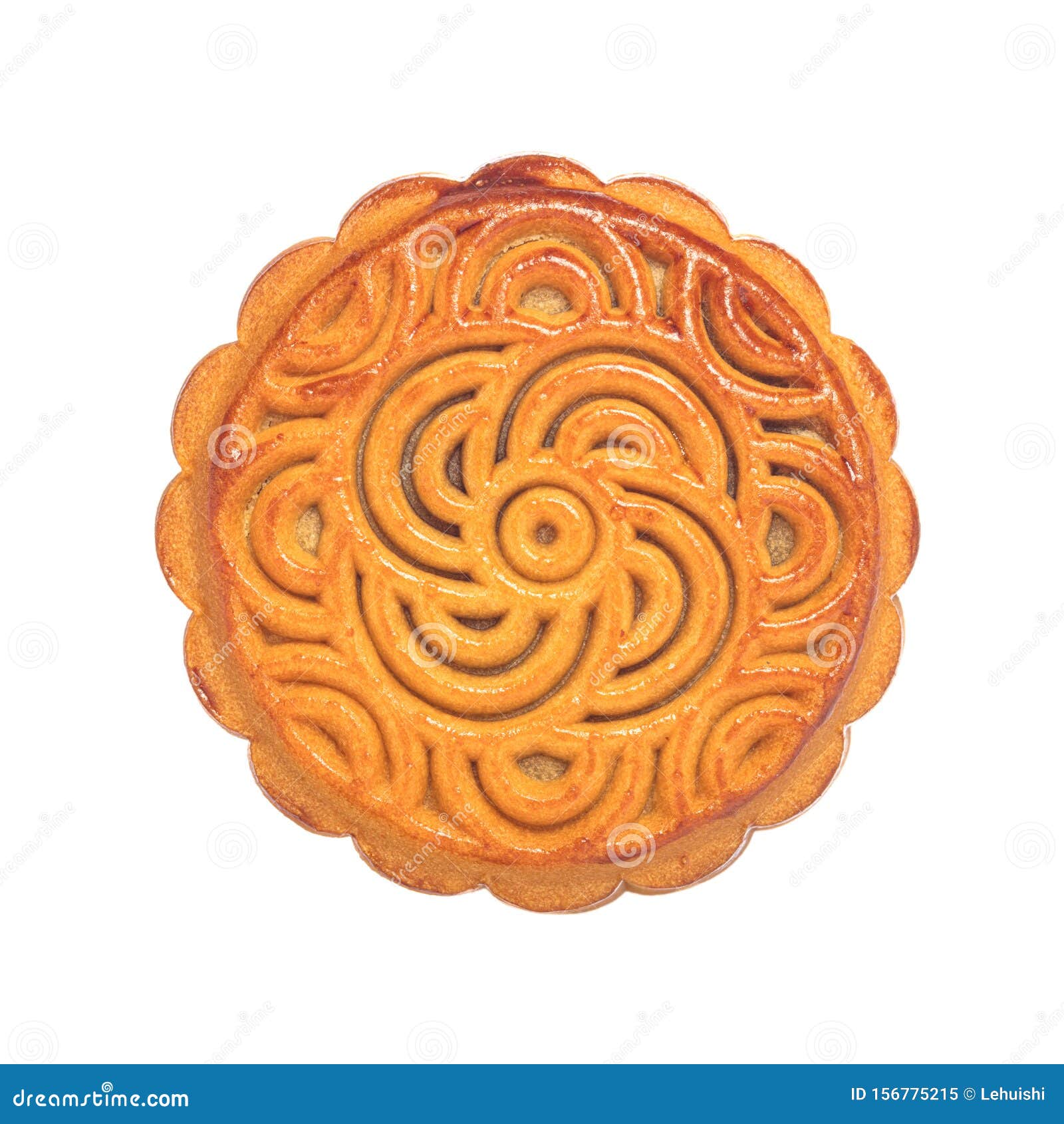 Chinese Mooncake Isolated on White Background by Top View Stock Image ...