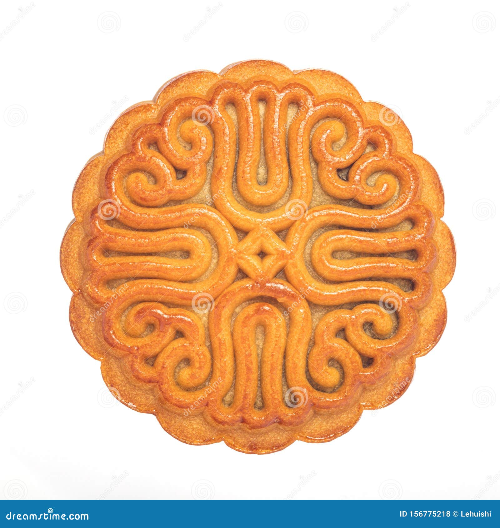 Chinese Mooncake Isolated on White Background by Top View Stock Photo ...