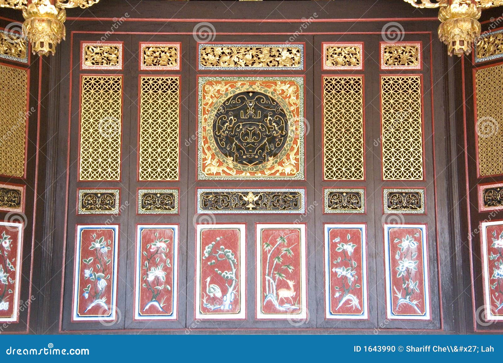 Chinese Motif Wooden Partition Stock Photography | CartoonDealer.com ...