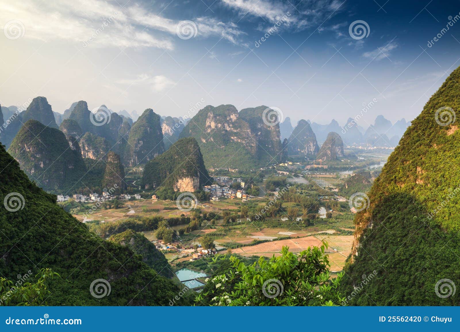 Chinese Mountain Landscape in Guilin Yangshuo Stock Photo - Image of ...