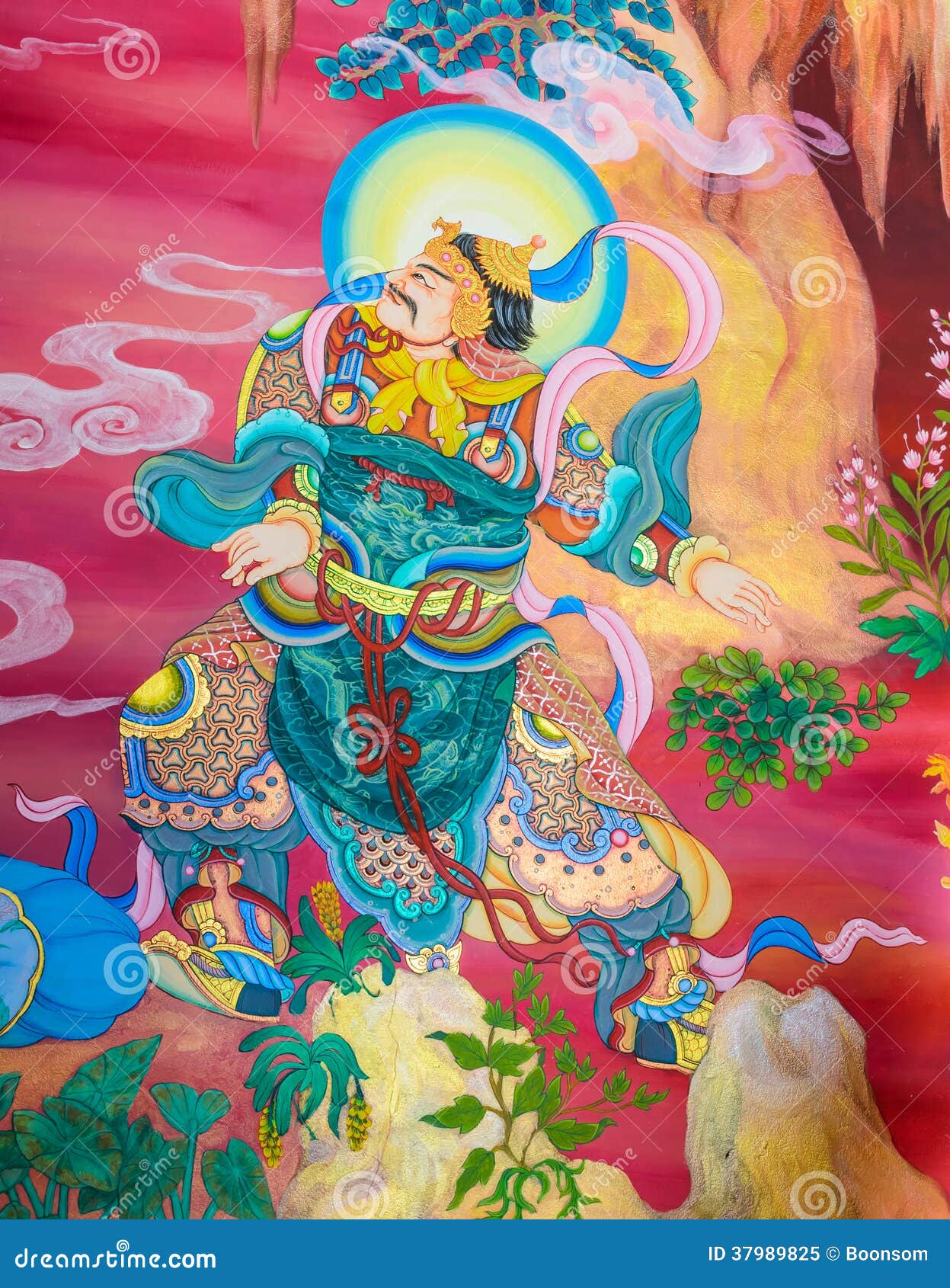 Chinese mural stock image. Image of painting, traditional - 37989825