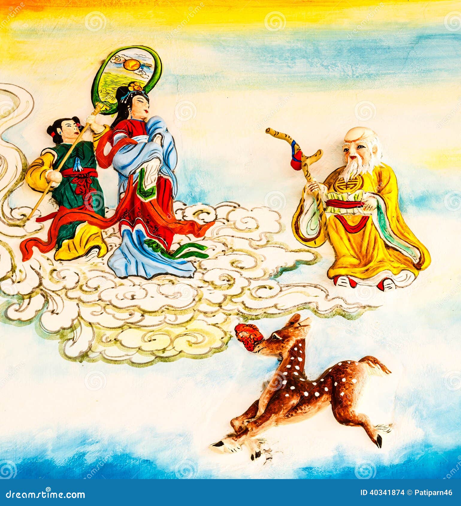 Chinese mural stock photo. Image of ancient, marco, female - 40341874