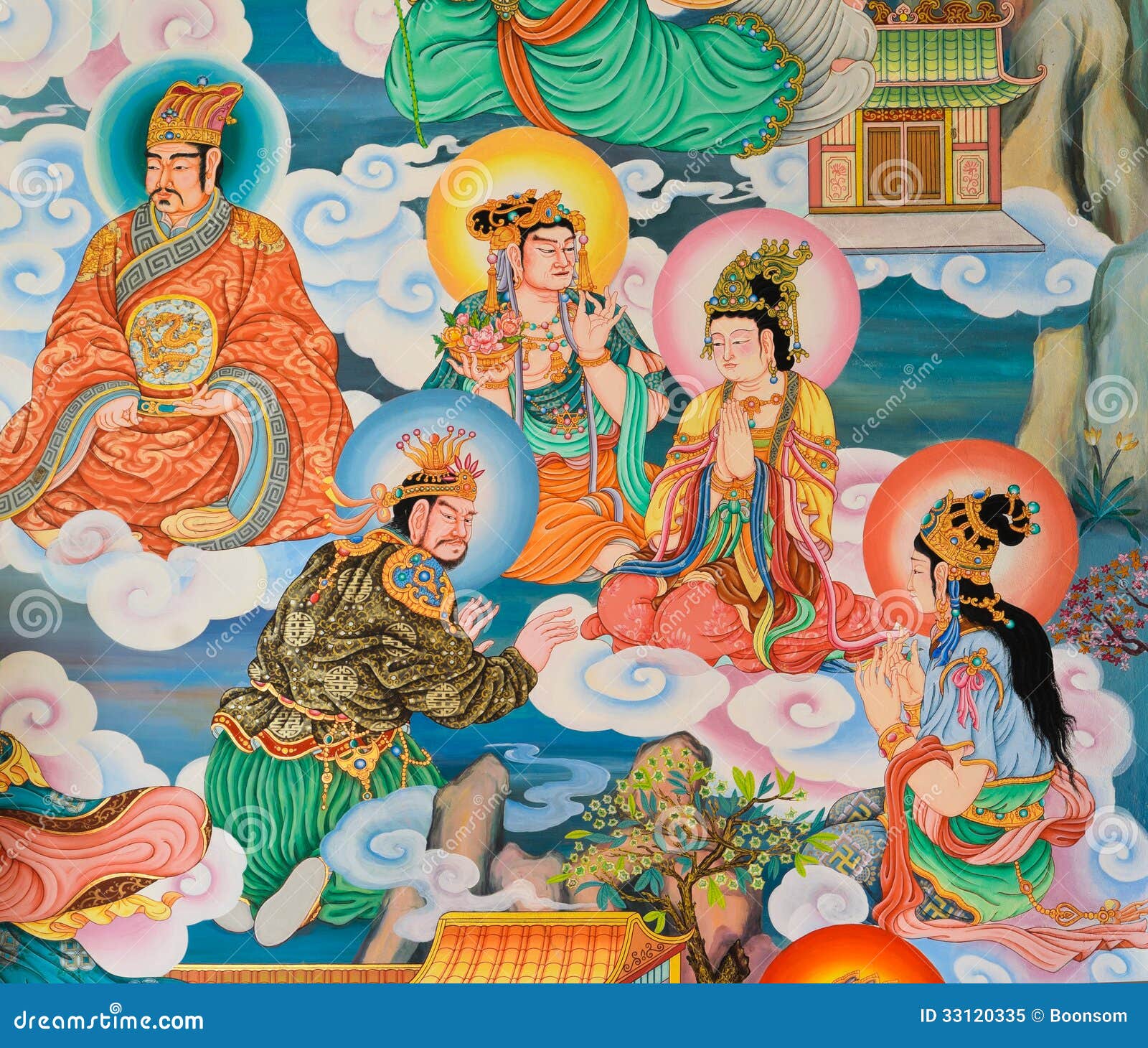Chinese mural stock image. Image of mural, chinese, angel - 33120335