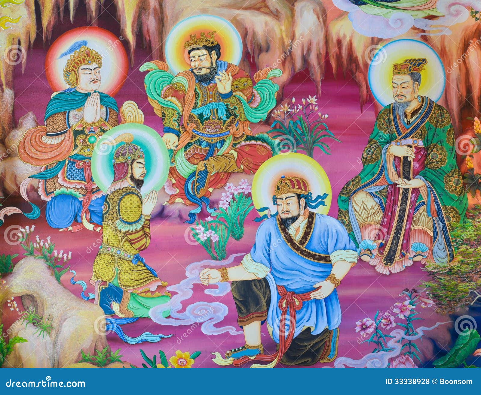 Chinese mural stock photo. Image of painting, temple - 33338928