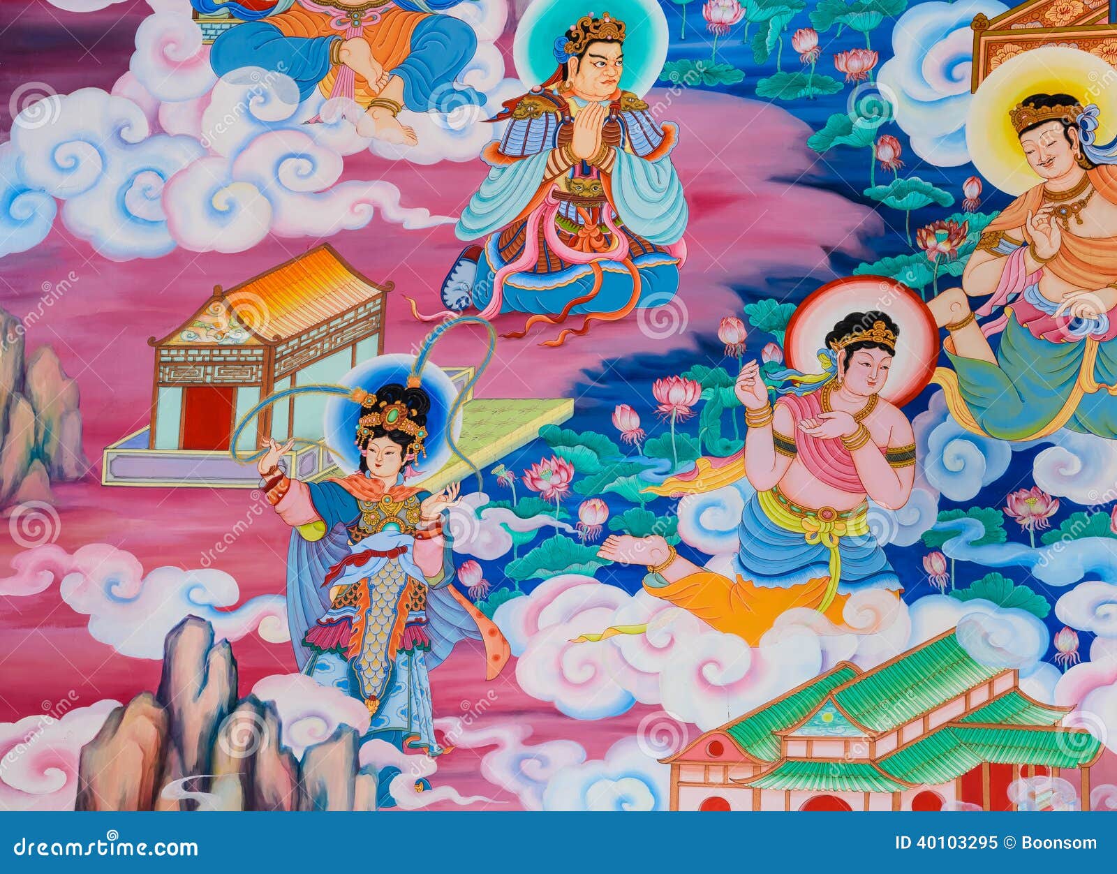 Chinese mural stock image. Image of traditional, temple - 40103295