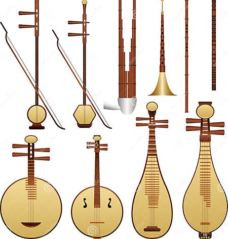 Chinese music instruments stock vector. Illustration of isolated - 19476721
