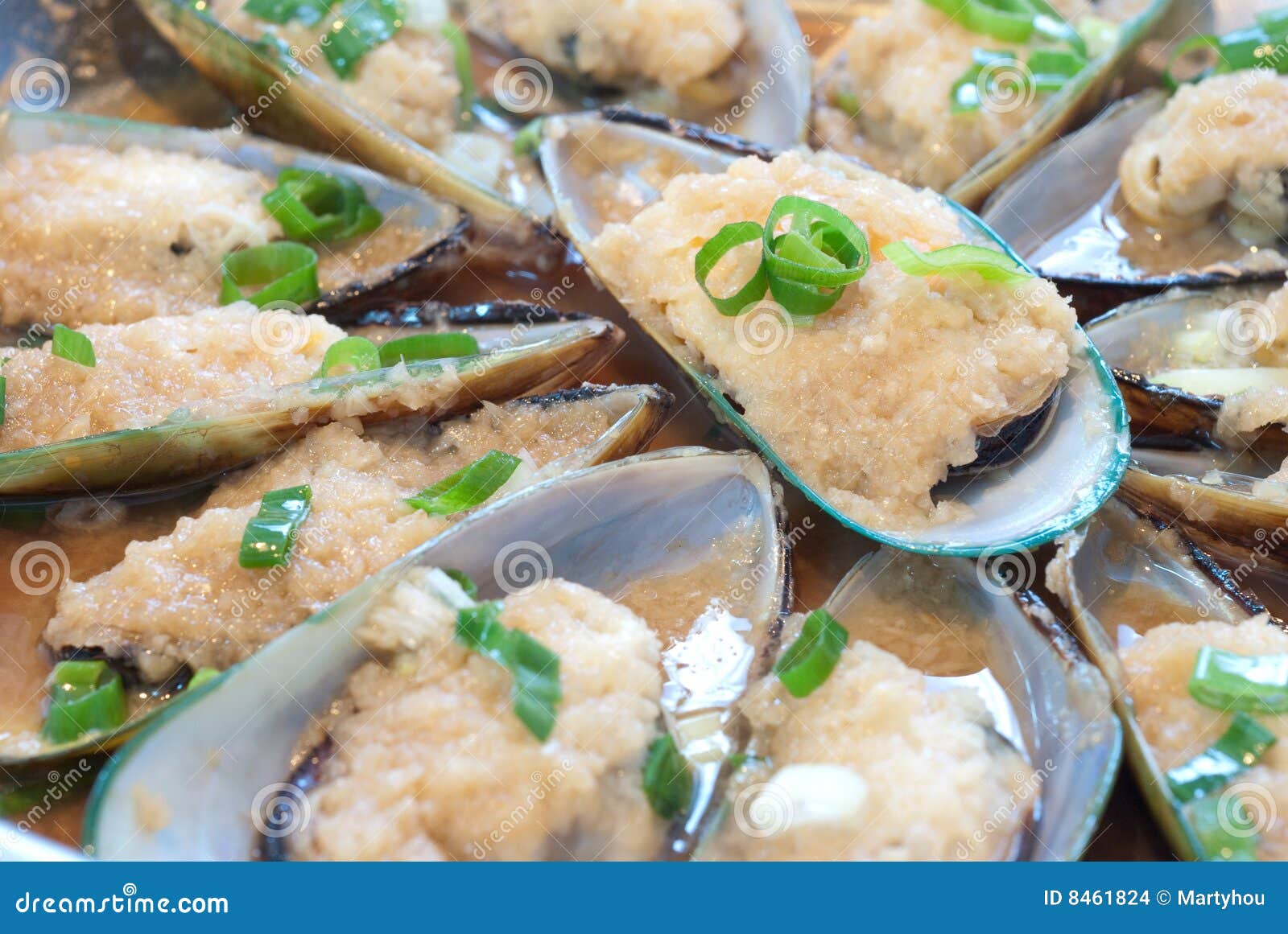 Chinese Mussel with Garlic and Scallion Stock Photo - Image of ...
