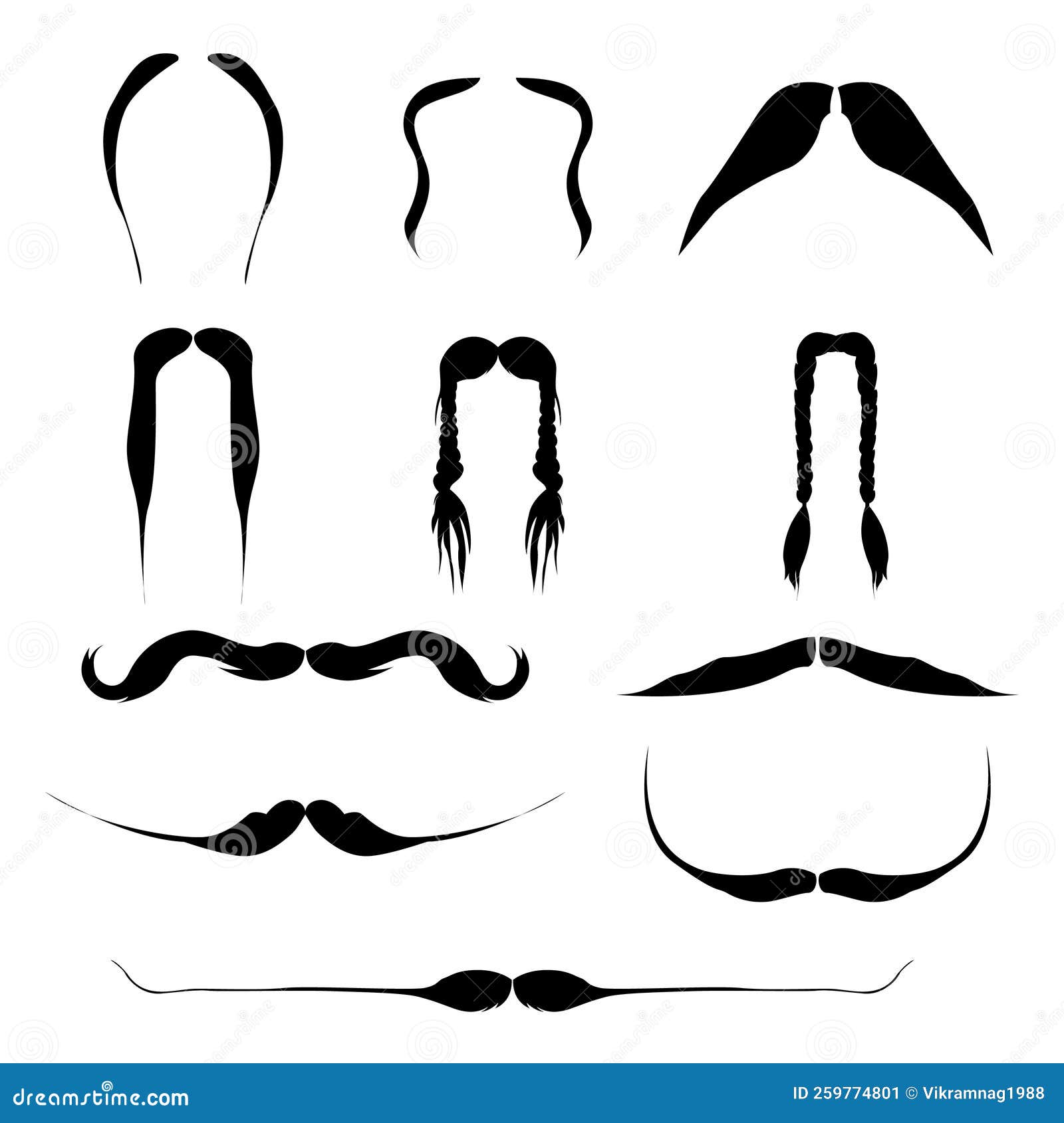 Chinese mustaches thin stock illustration. Illustration of drawn ...