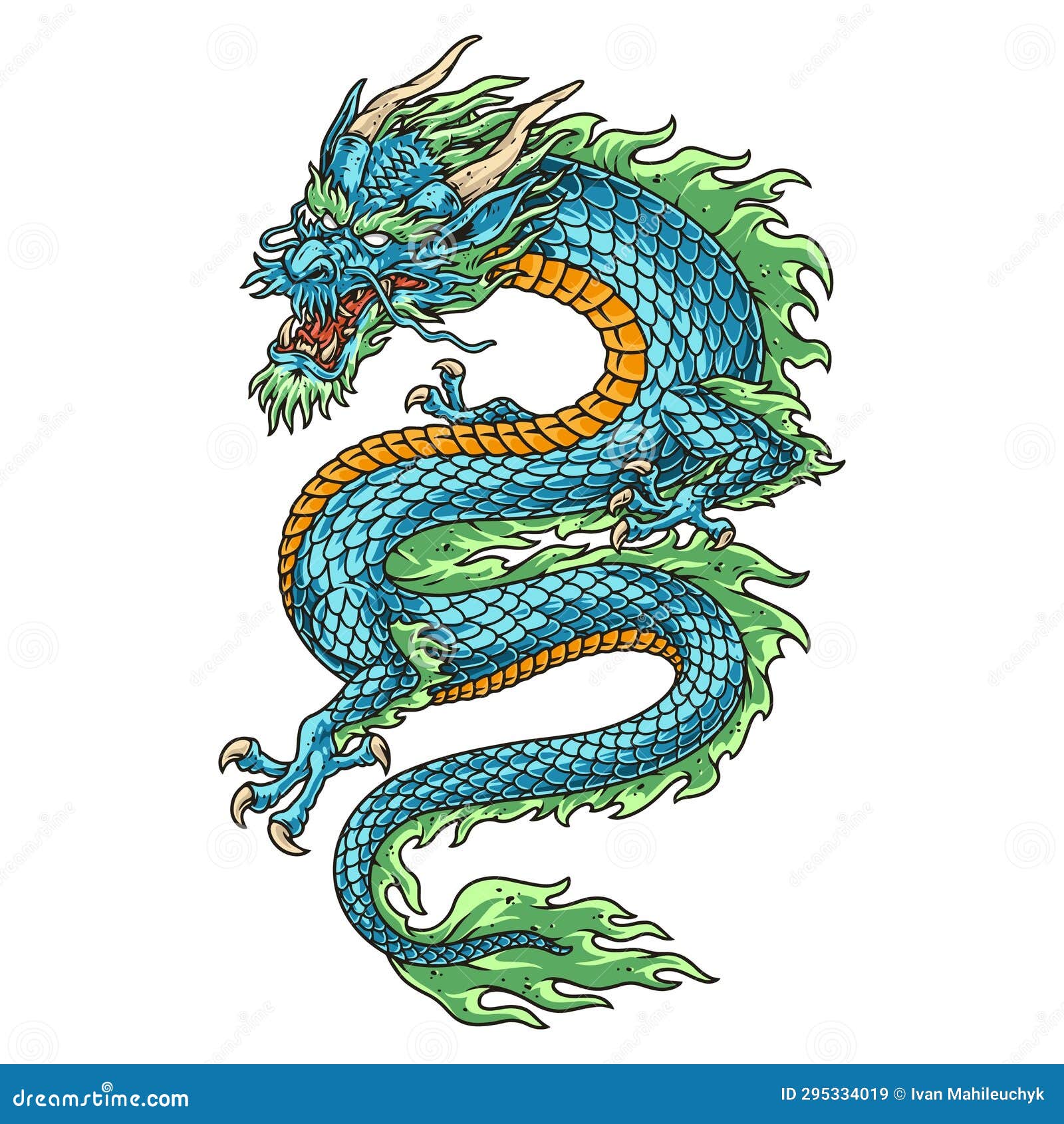 4 Chinese Mythical Creature Gods Set 2 - Turtle An Vector Illustration ...