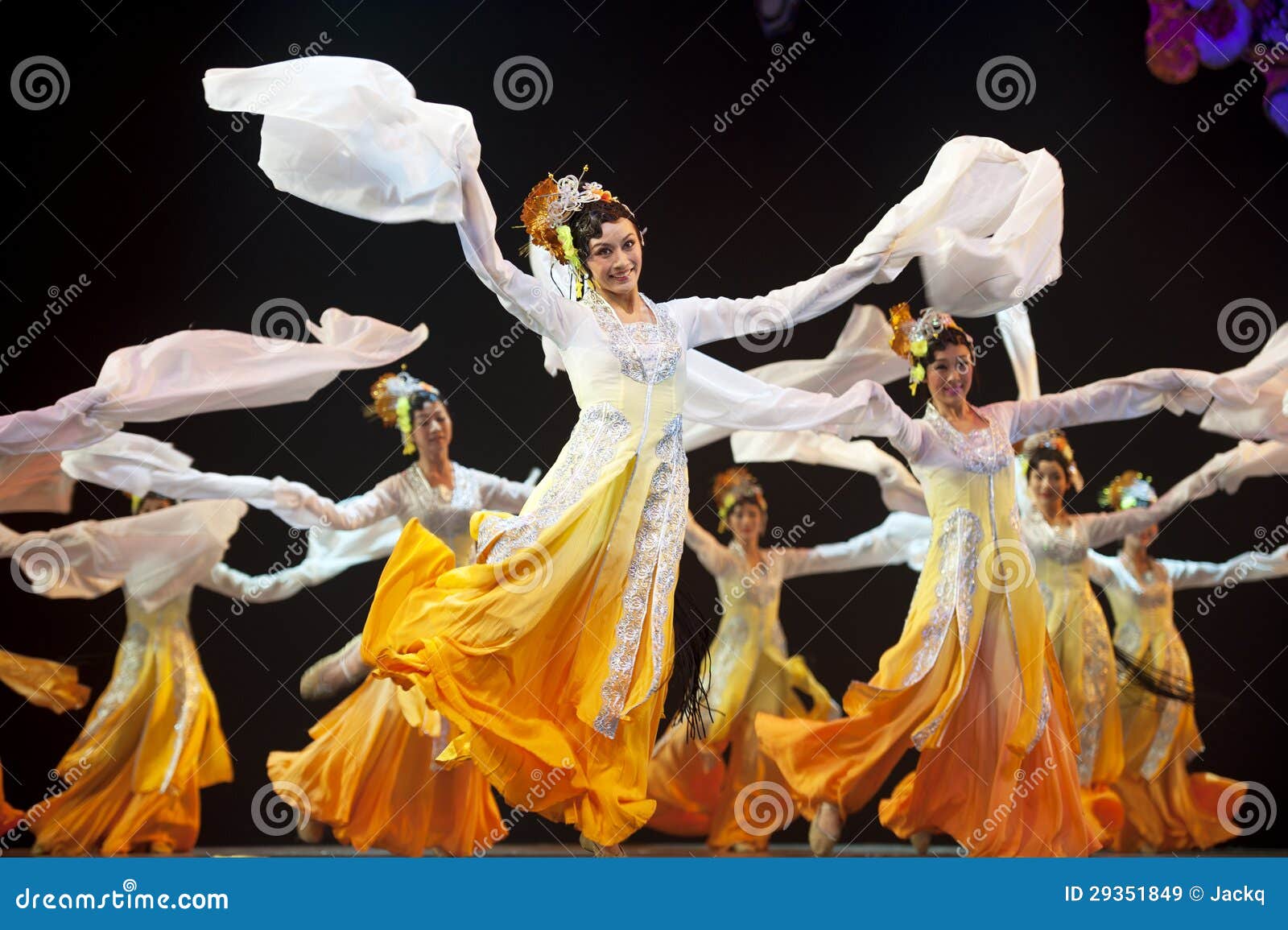 Chinese national dancers editorial stock image. Image of costume - 29351849