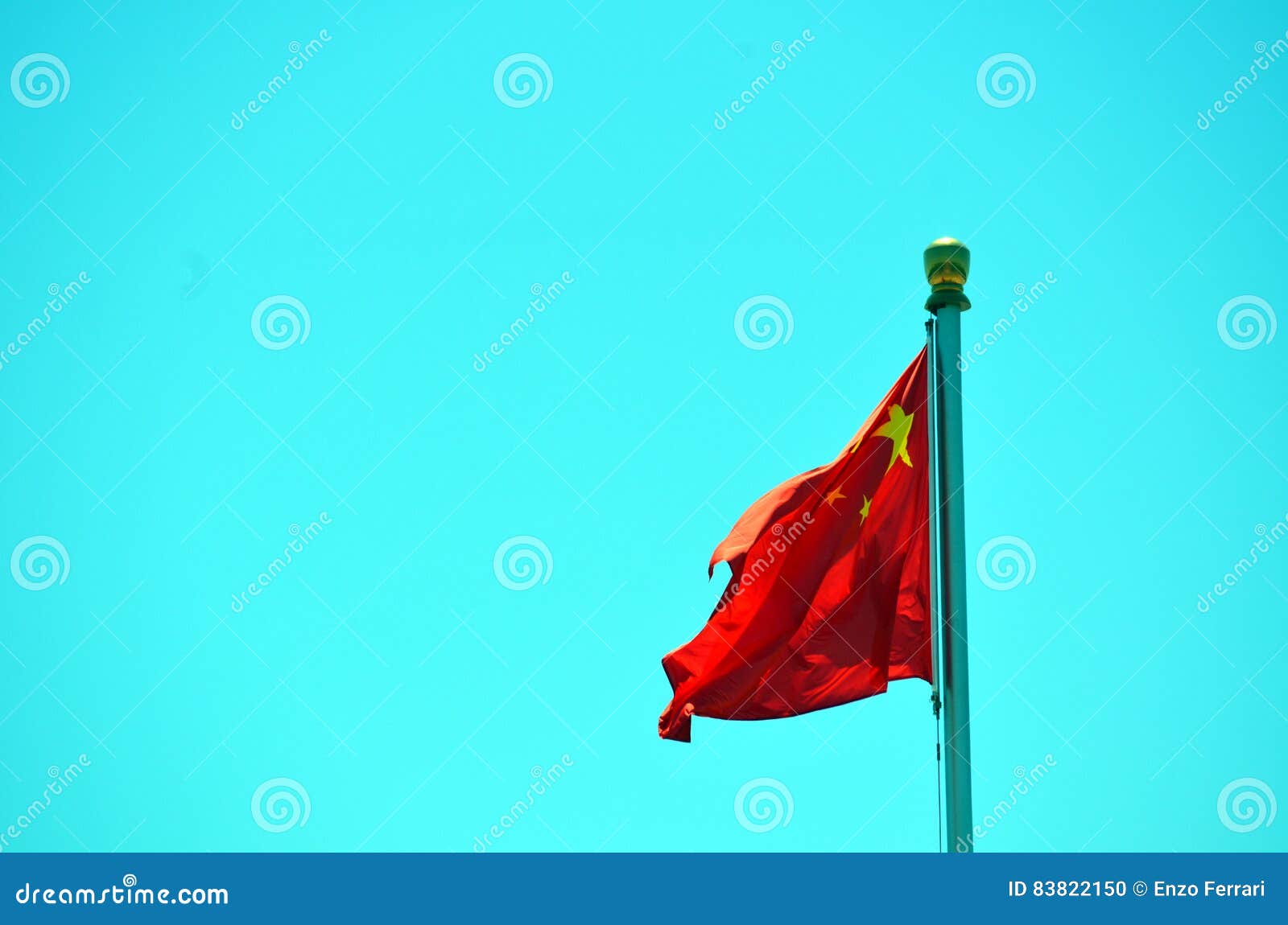 Chinese National Flag Waving Stock Photo - Image of heaven, china: 83822150