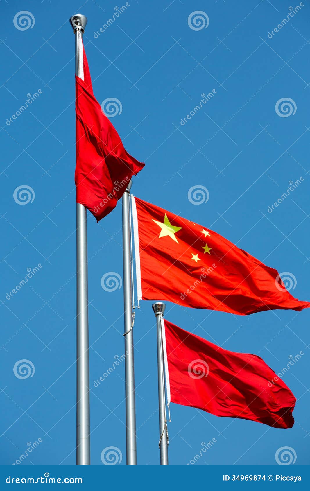 Chinese Nationale Vlag Drie in Shanghai Stock Foto - Image of symbool ...