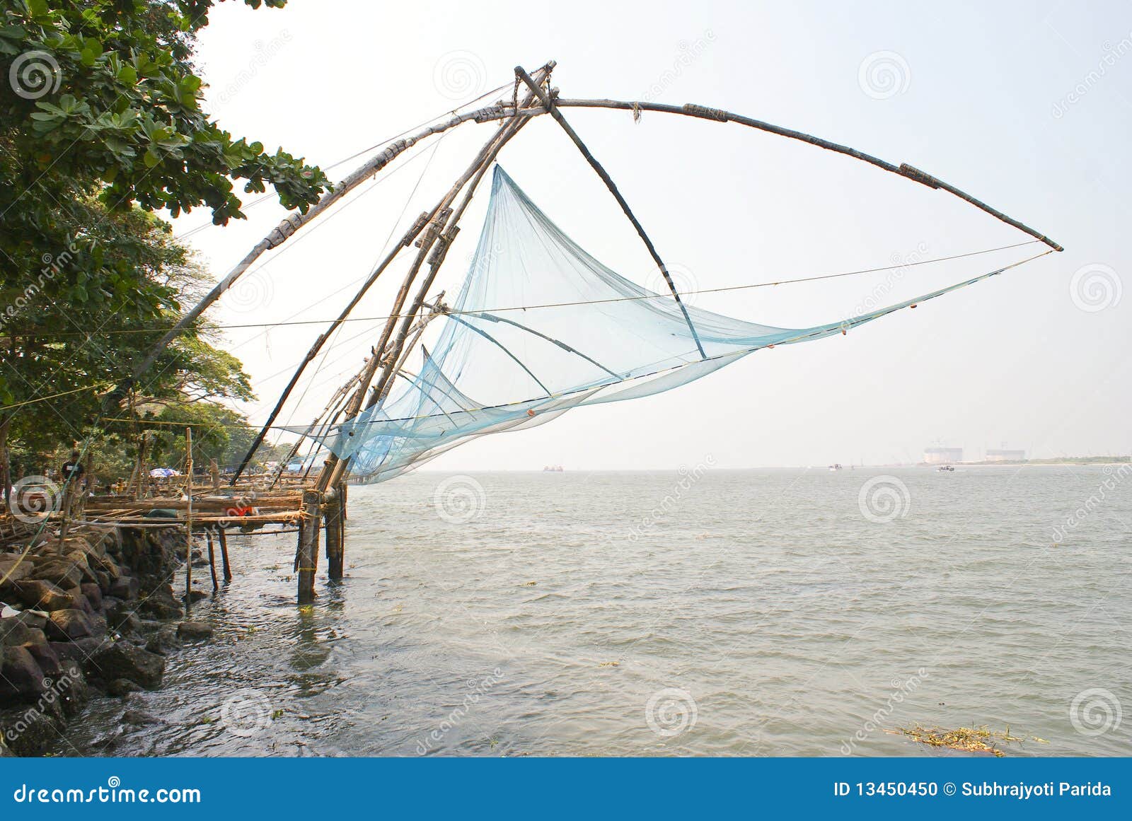 Chinese Nets Along the Sea Coast Stock Photo - Image of food, objects ...