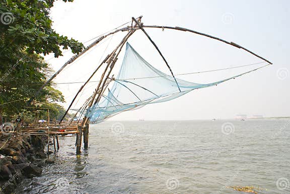 Chinese Nets Along the Sea Coast Stock Photo - Image of food, objects ...