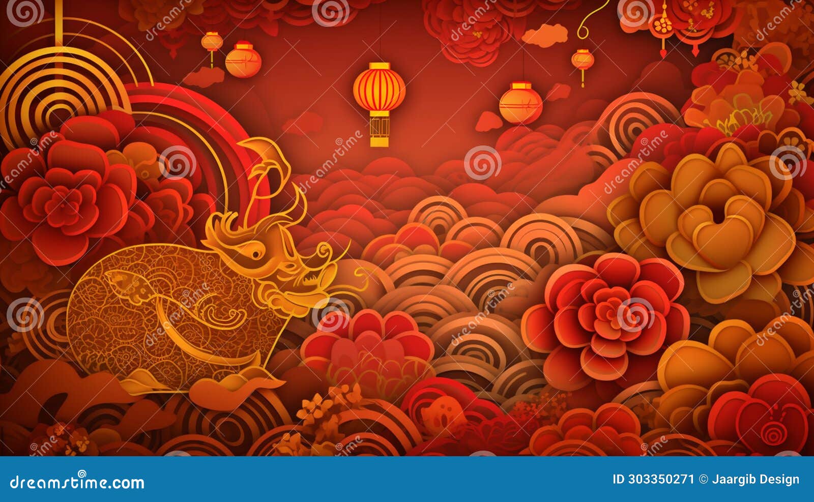 Chinese New Year Background Stock Illustration - Illustration of ...