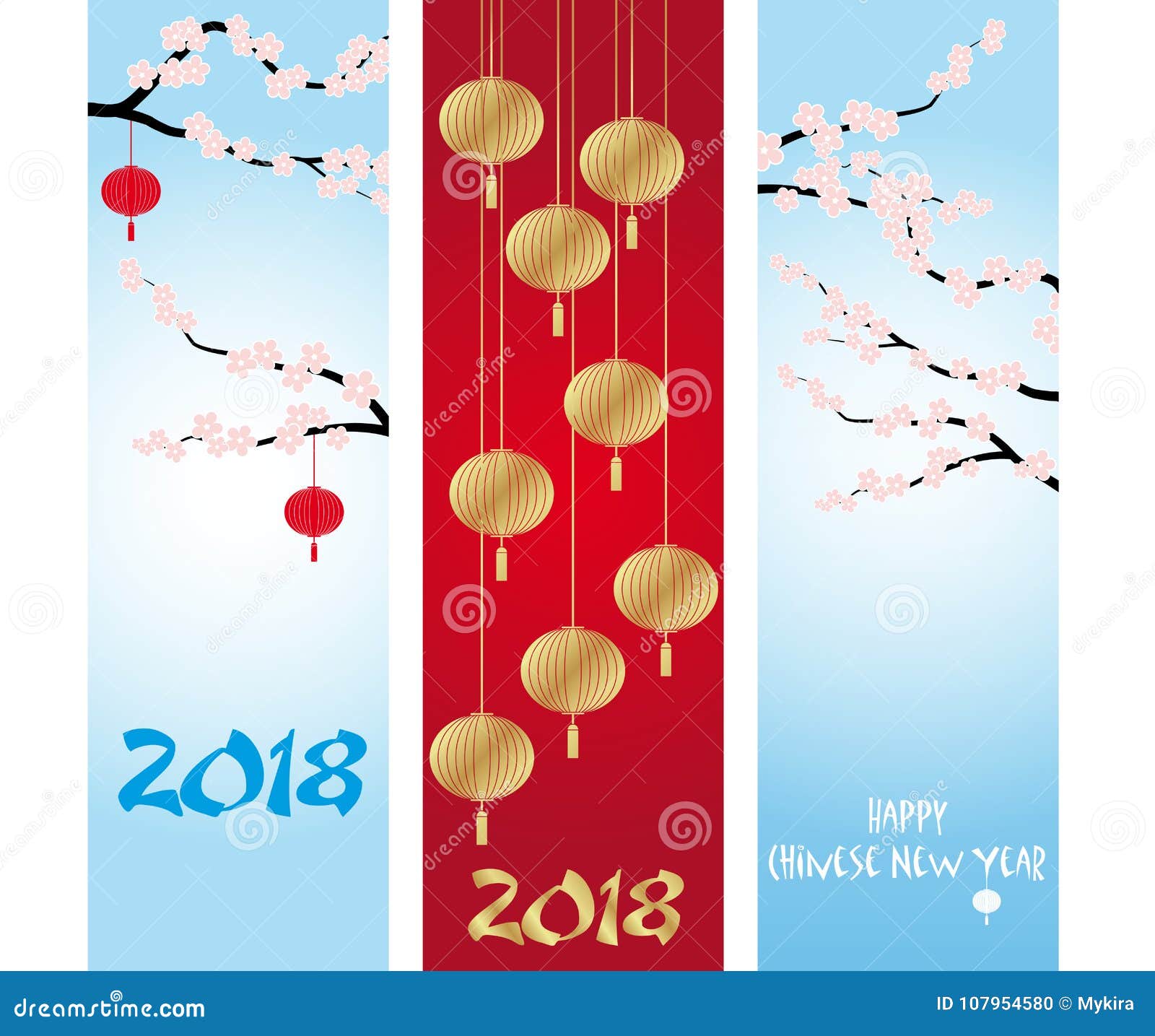 Chinese New Year Banners Collections Stock Vector - Illustration of ...