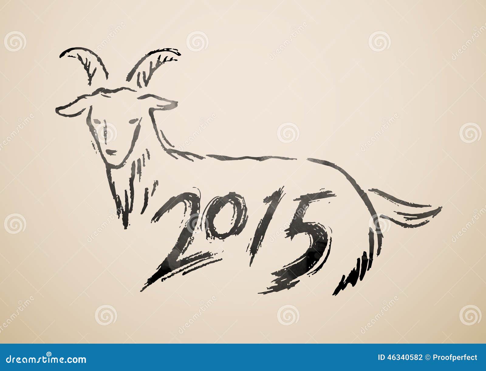 2015 Chinese New Year Calligraphy Style Stock Illustration ...