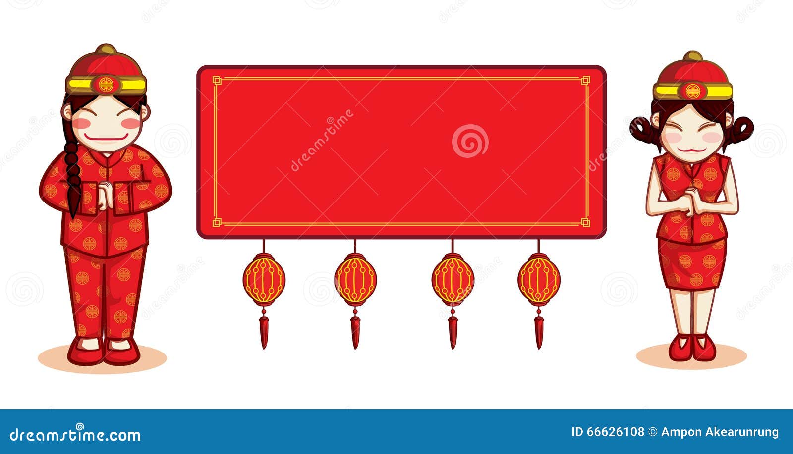 Chinese Boy Child In Traditional Tang Suit Clapping Excited Black And ...