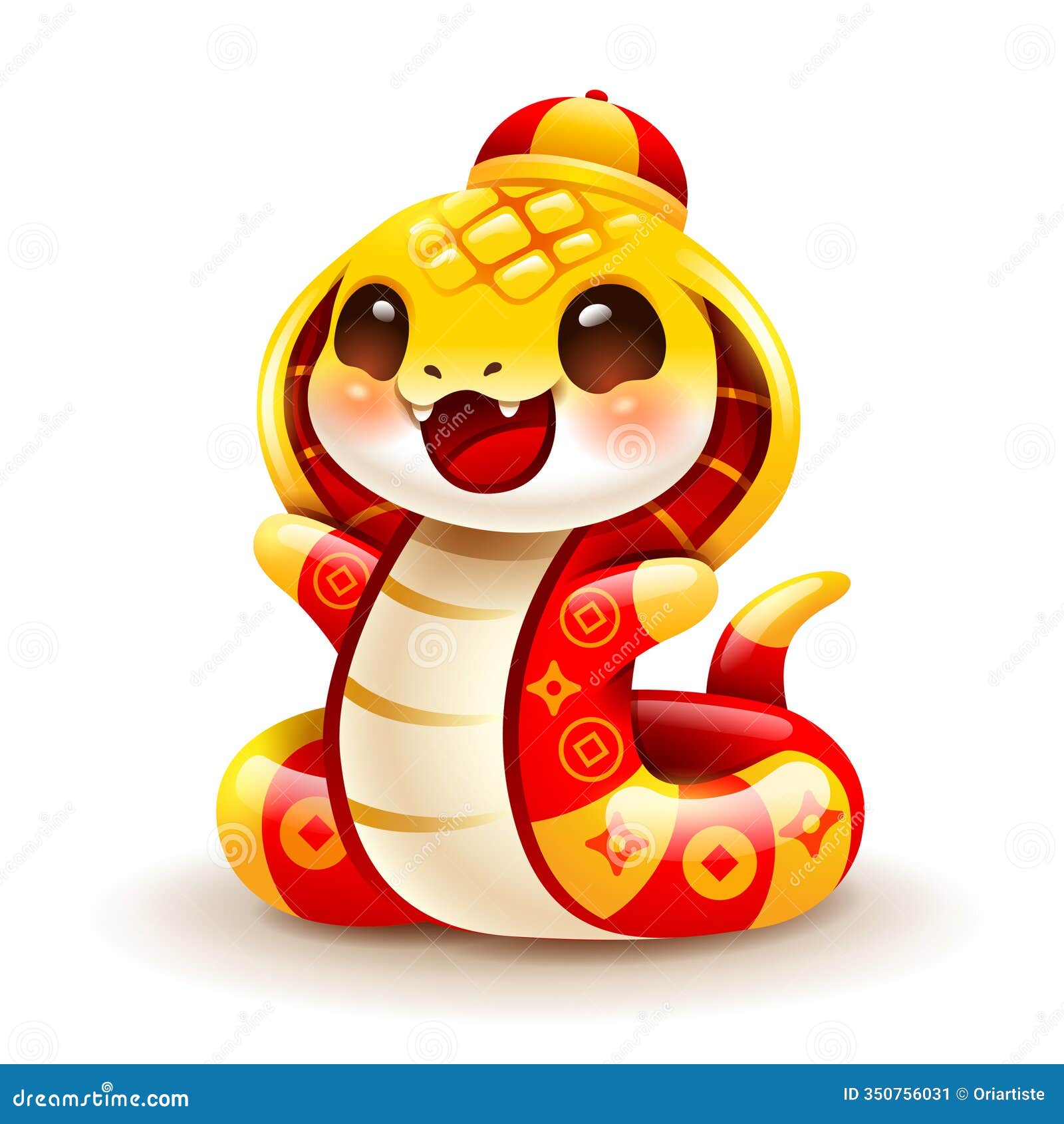 Cute Snake Mascots, Welcoming Chinese New Year 2025. Happy Cute Kawaii ...