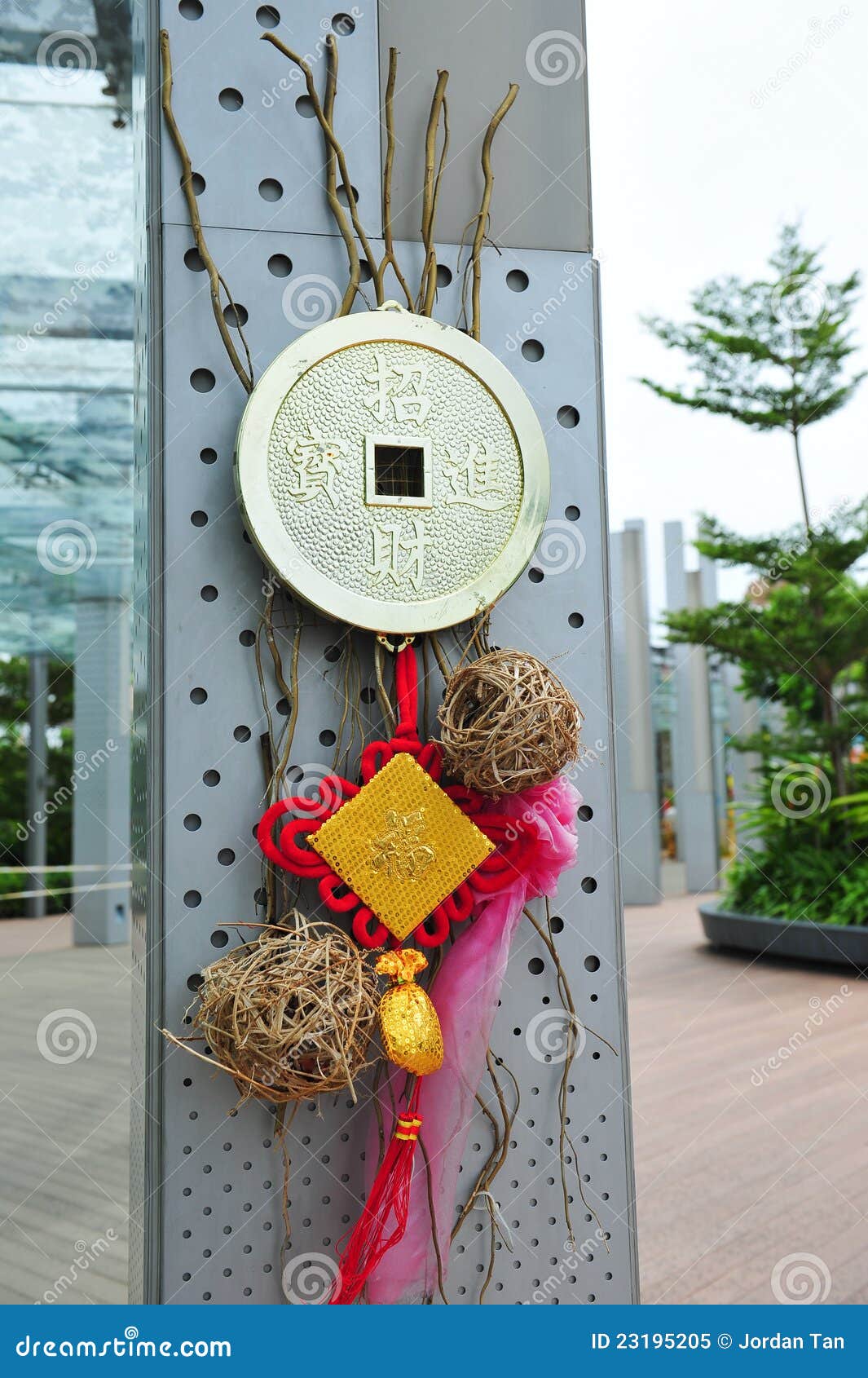 Chinese New Year Decor with Coin Bag Stock Image - Image of fortune ...