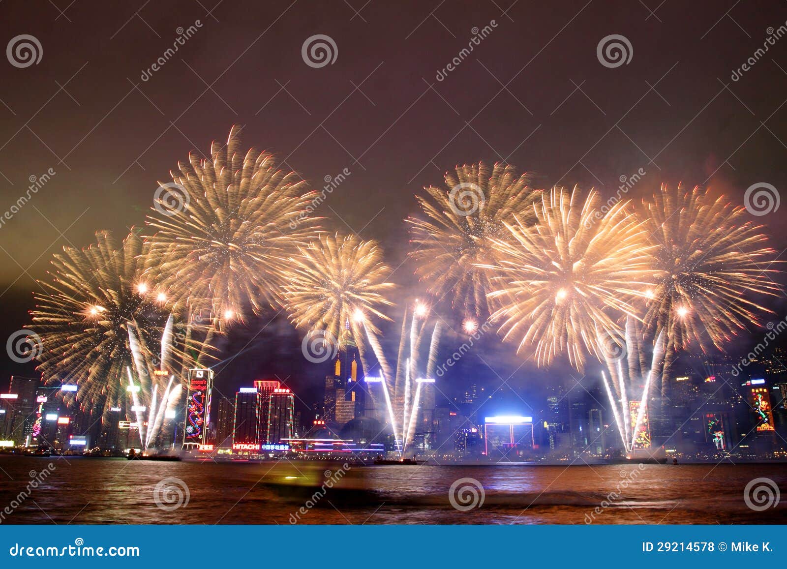 Hong Kong : Chinese New Year Fireworks 2013 Editorial Stock Photo ...