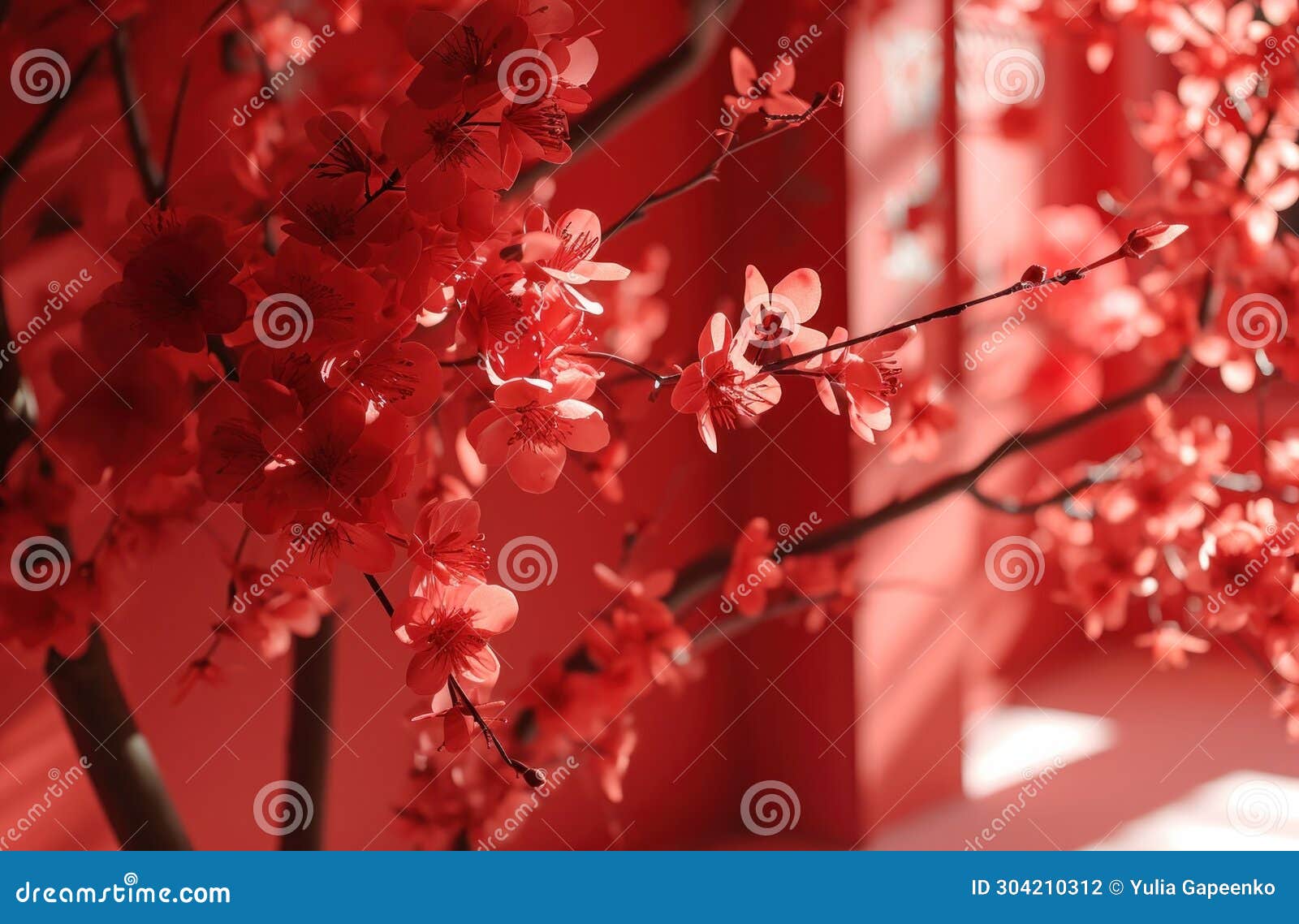 Chinese New Year and Flower Scene with Papers Stock Illustration ...