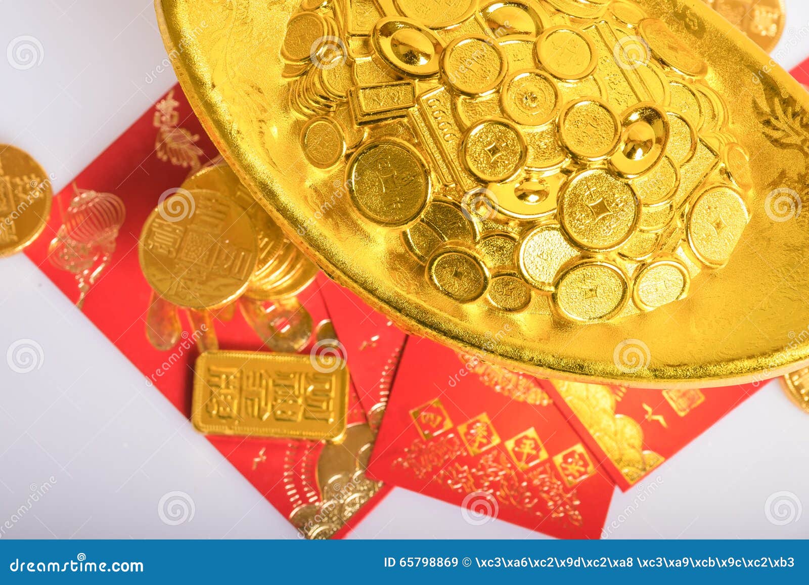 Chinese New Year, Gold Coins Stock Image - Image of year, custom: 65798869