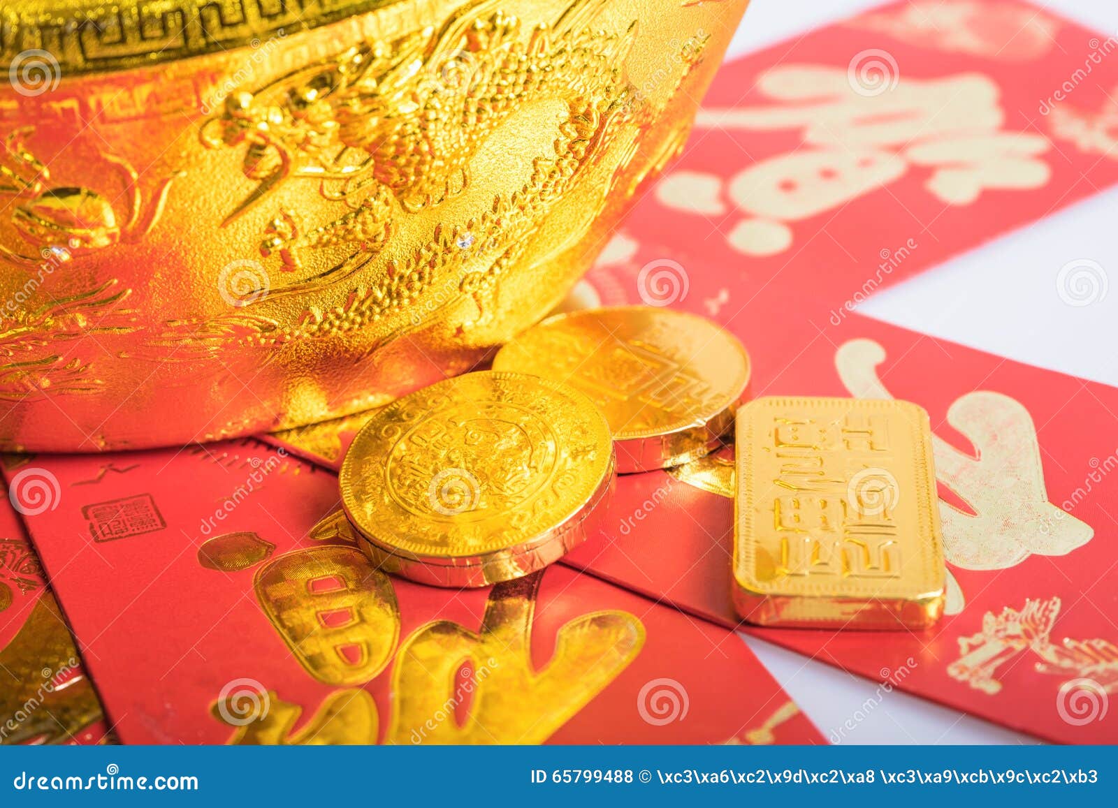 Chinese New Year, Gold Coins Stock Photo - Image of asia, festival ...