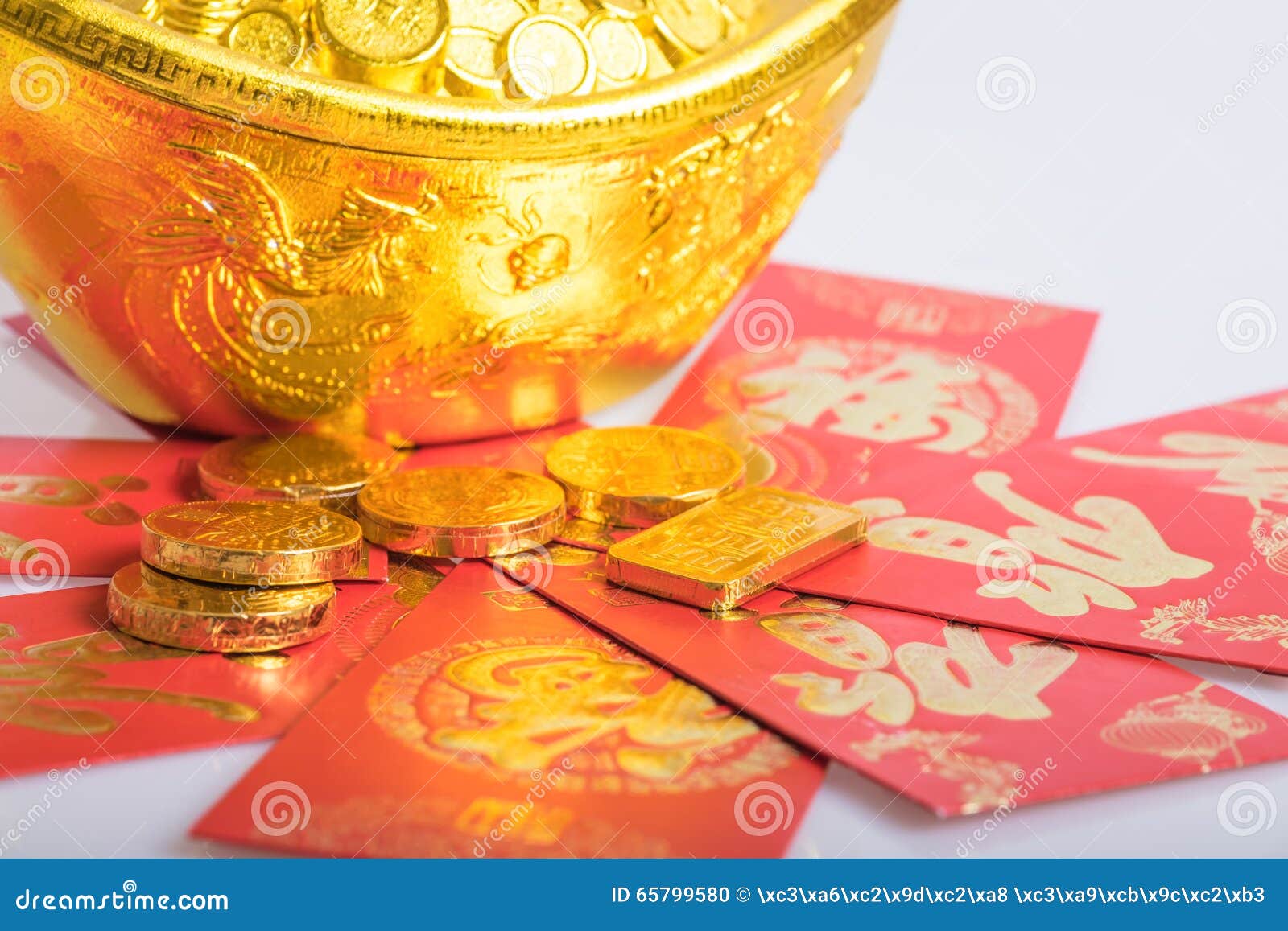 Chinese New Year, Gold Coins Stock Photo - Image of traditions, holiday ...
