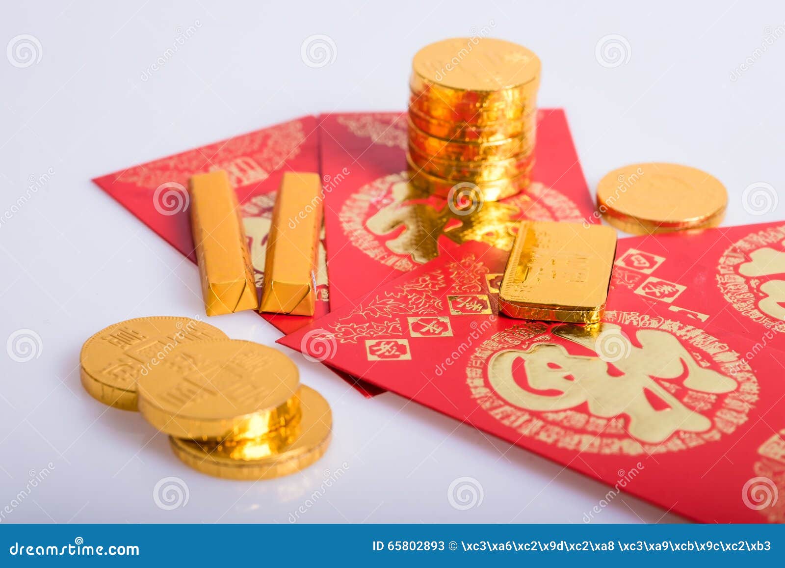 Chinese New Year, Gold Coins Stock Image - Image of gold, culture: 65802893