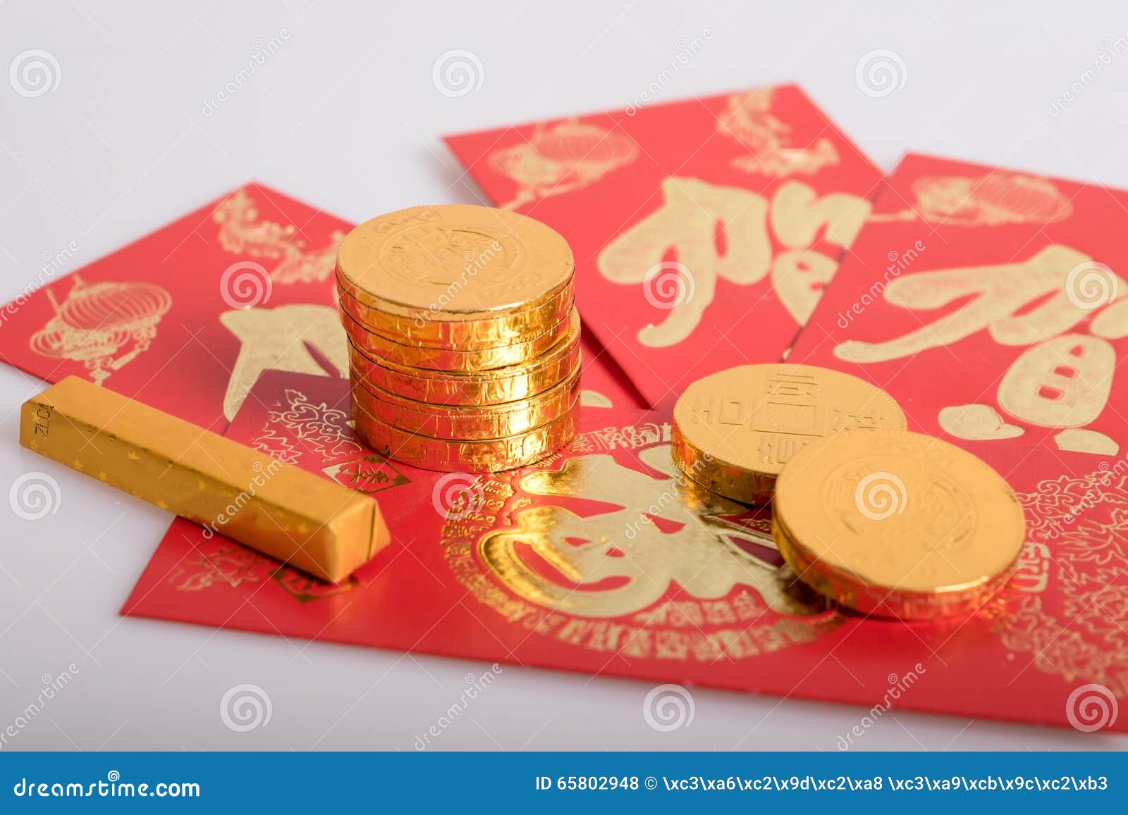 Chinese New Year, Gold Coins Stock Photo - Image of traditional, china ...