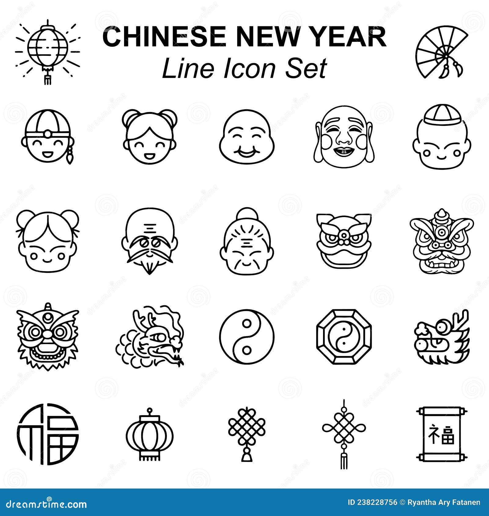 Chinese New Year line icon stock illustration. Illustration of brand ...