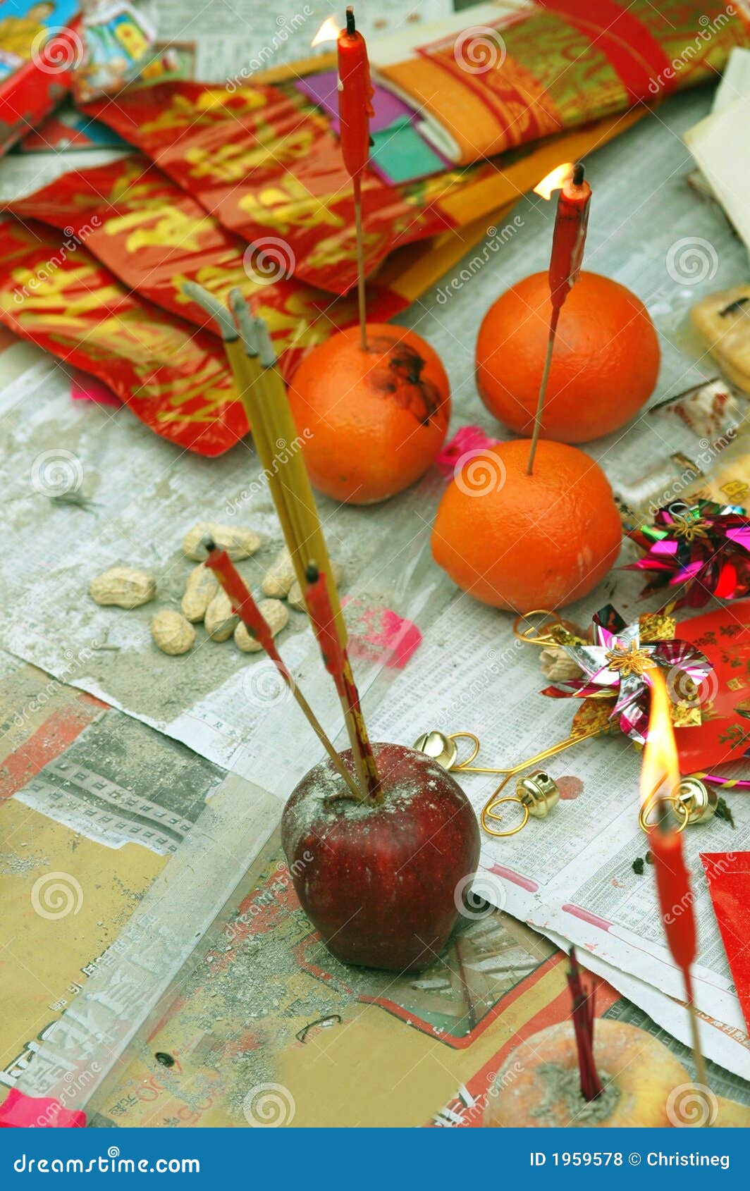 Chinese New Year Offerings stock photo. Image of taoism - 1959578