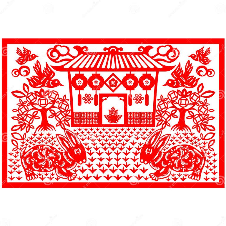 Chinese New Year rabbit stock vector. Illustration of rabbit - 16763852