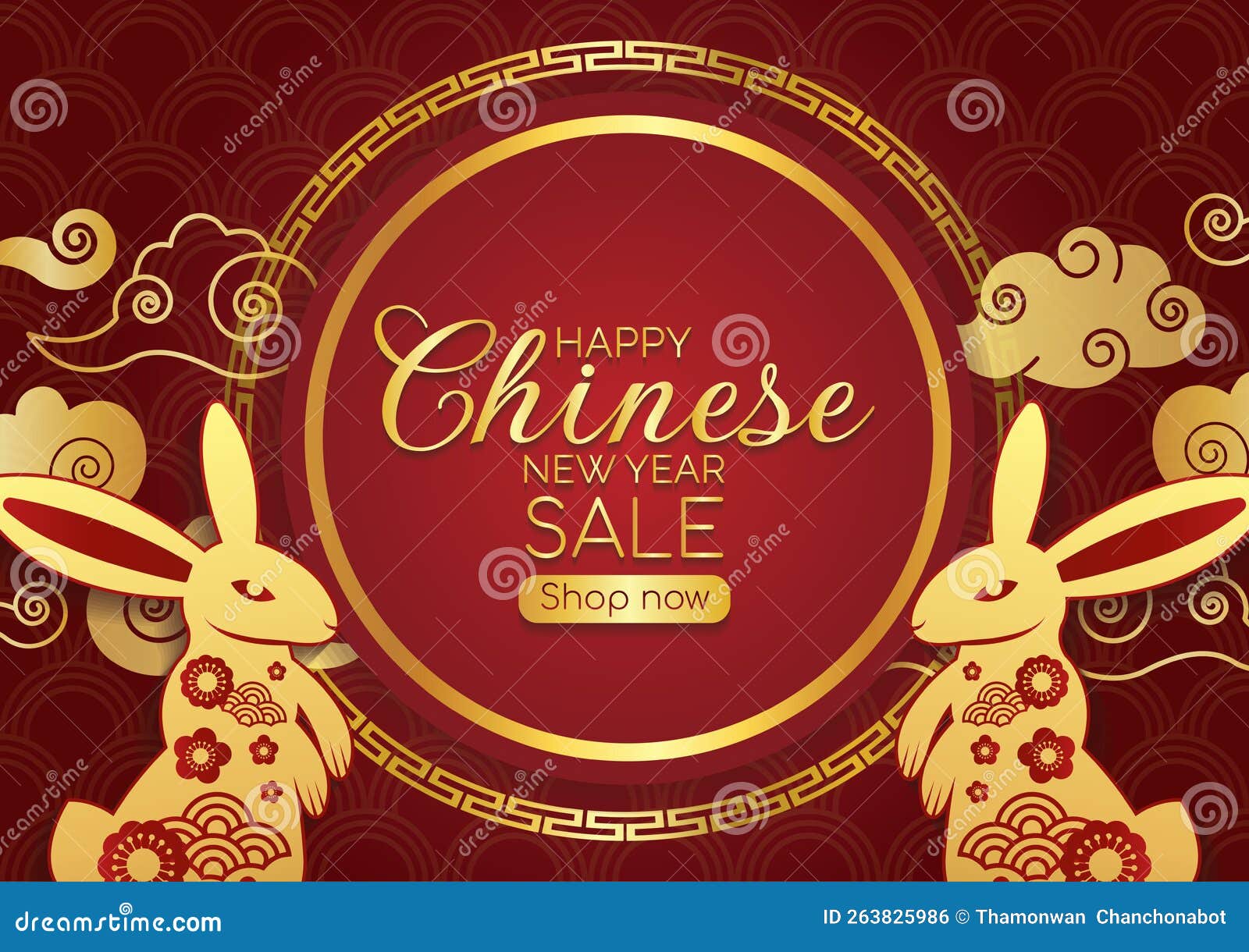Chinese New Year Rabbit Year 2023 Stock Vector - Illustration of paper ...