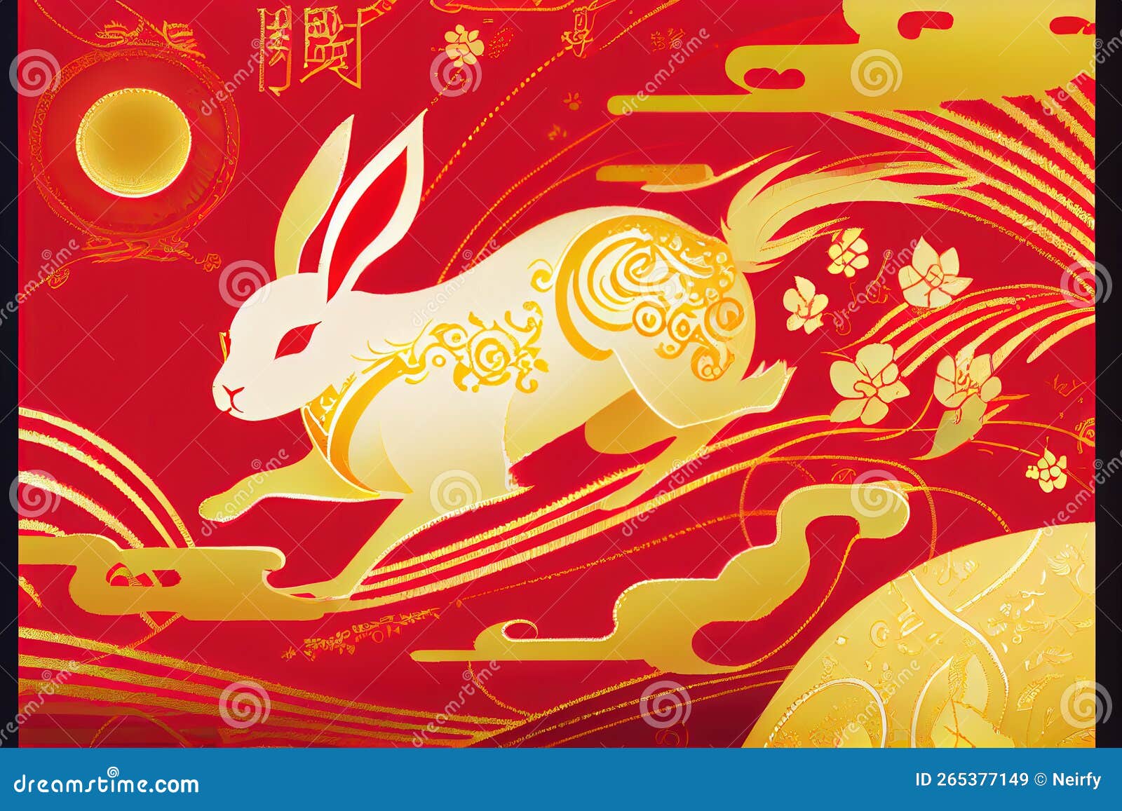 Chinese New Year of Rabbit stock image. Image of character - 265377149