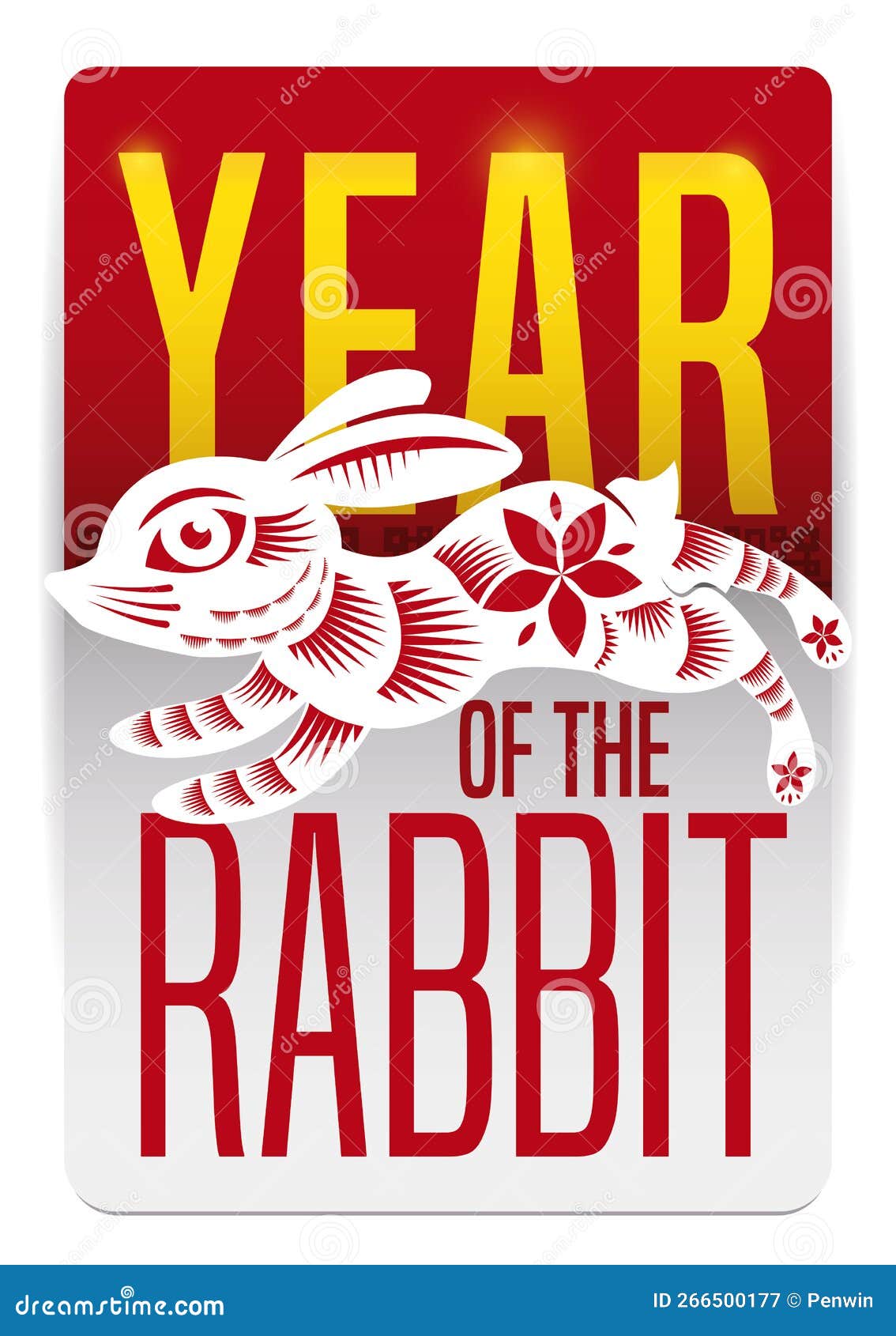 Calendar Commemorating the Chinese New Year of the Rabbit, Vector ...