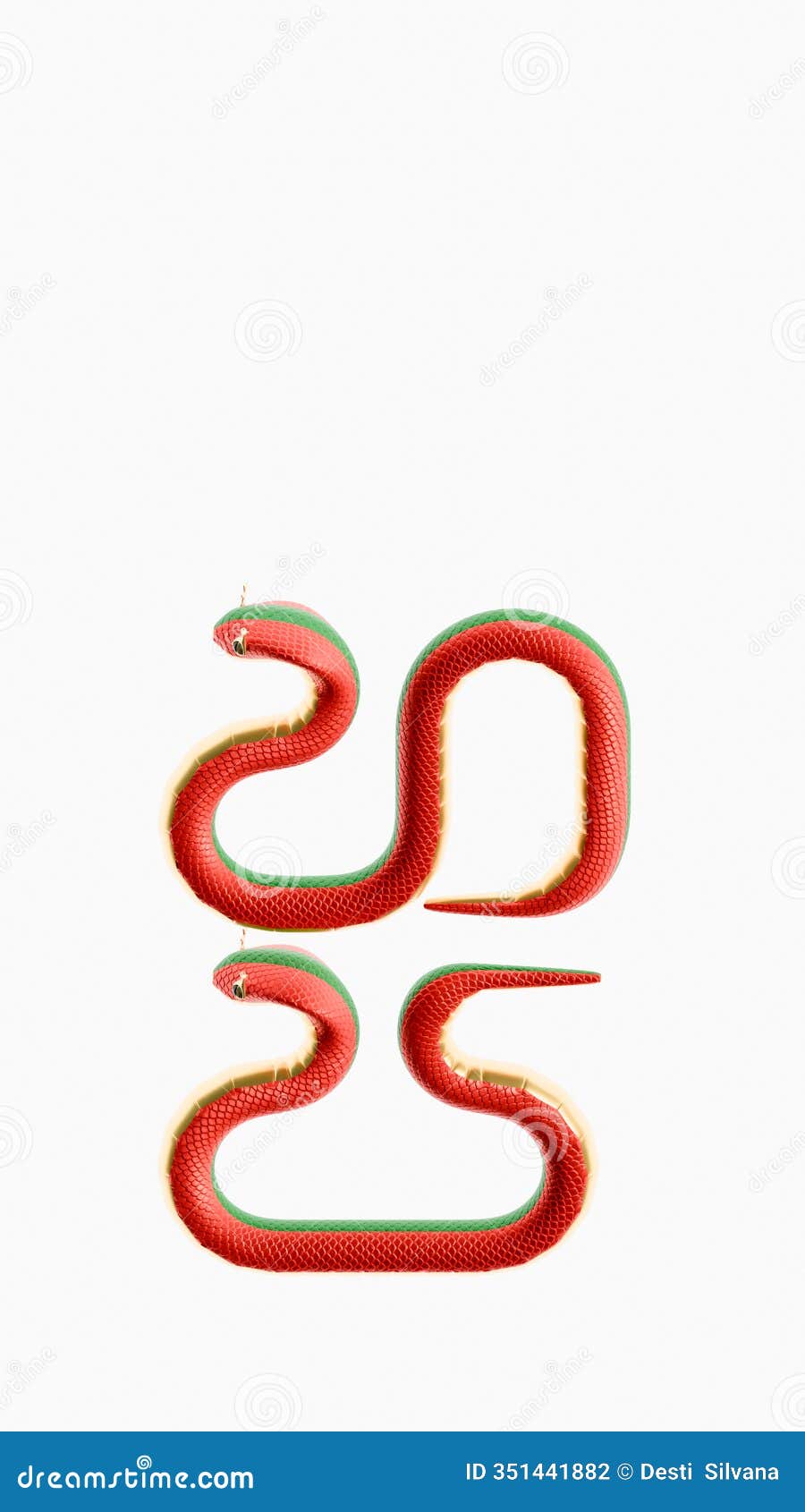 2025 Chinese New Year of Serpent Top View Vertical Composition 3D ...