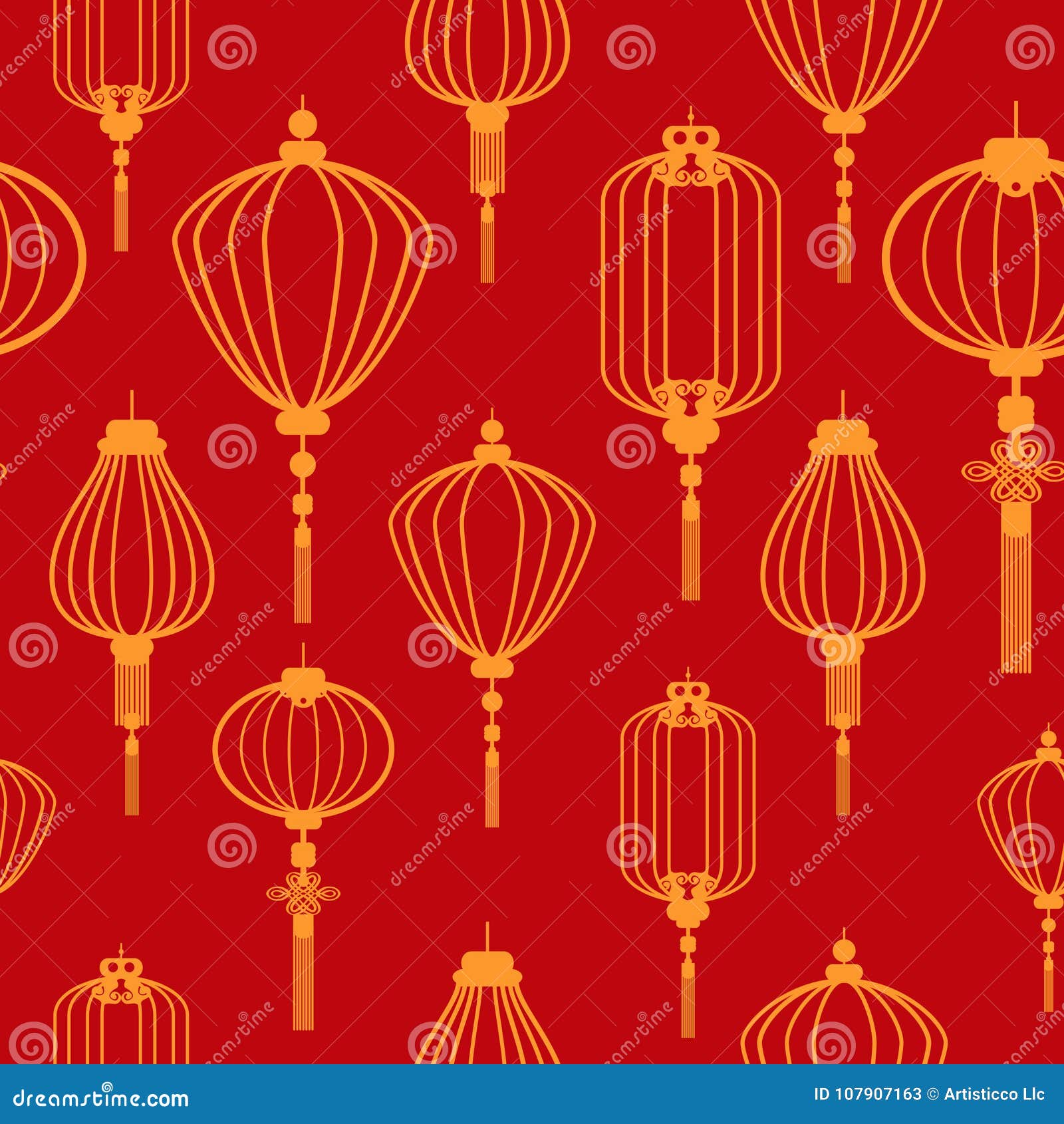 Chinese New Year Wallpaper Seamless Pattern Background Stock Vector ...