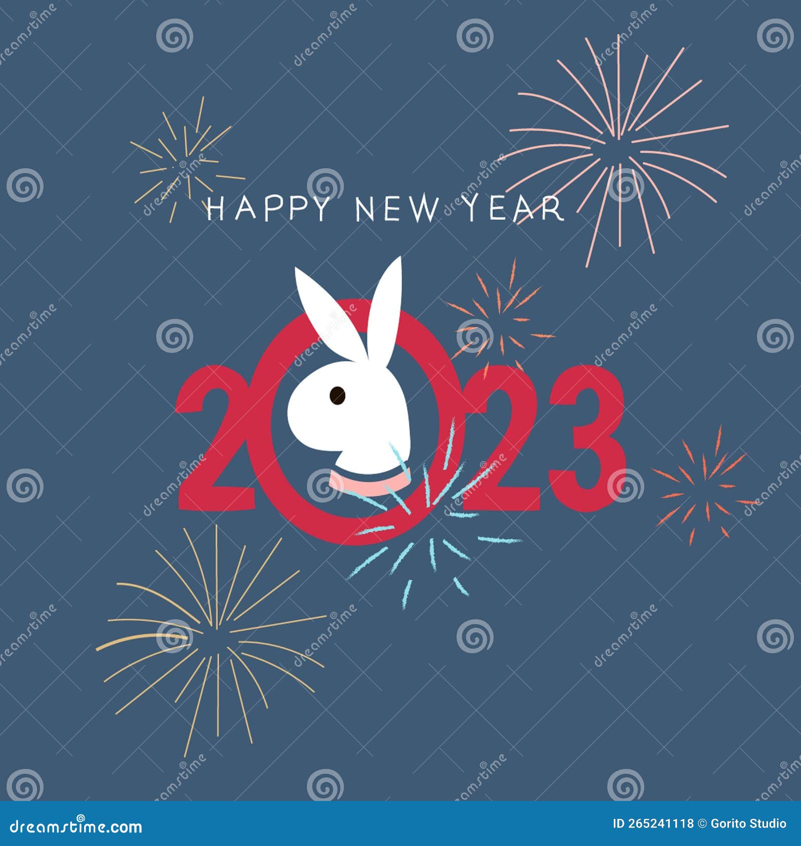 Chinese New Year 2023 is a Year of the Water Rabbit. Vector ...