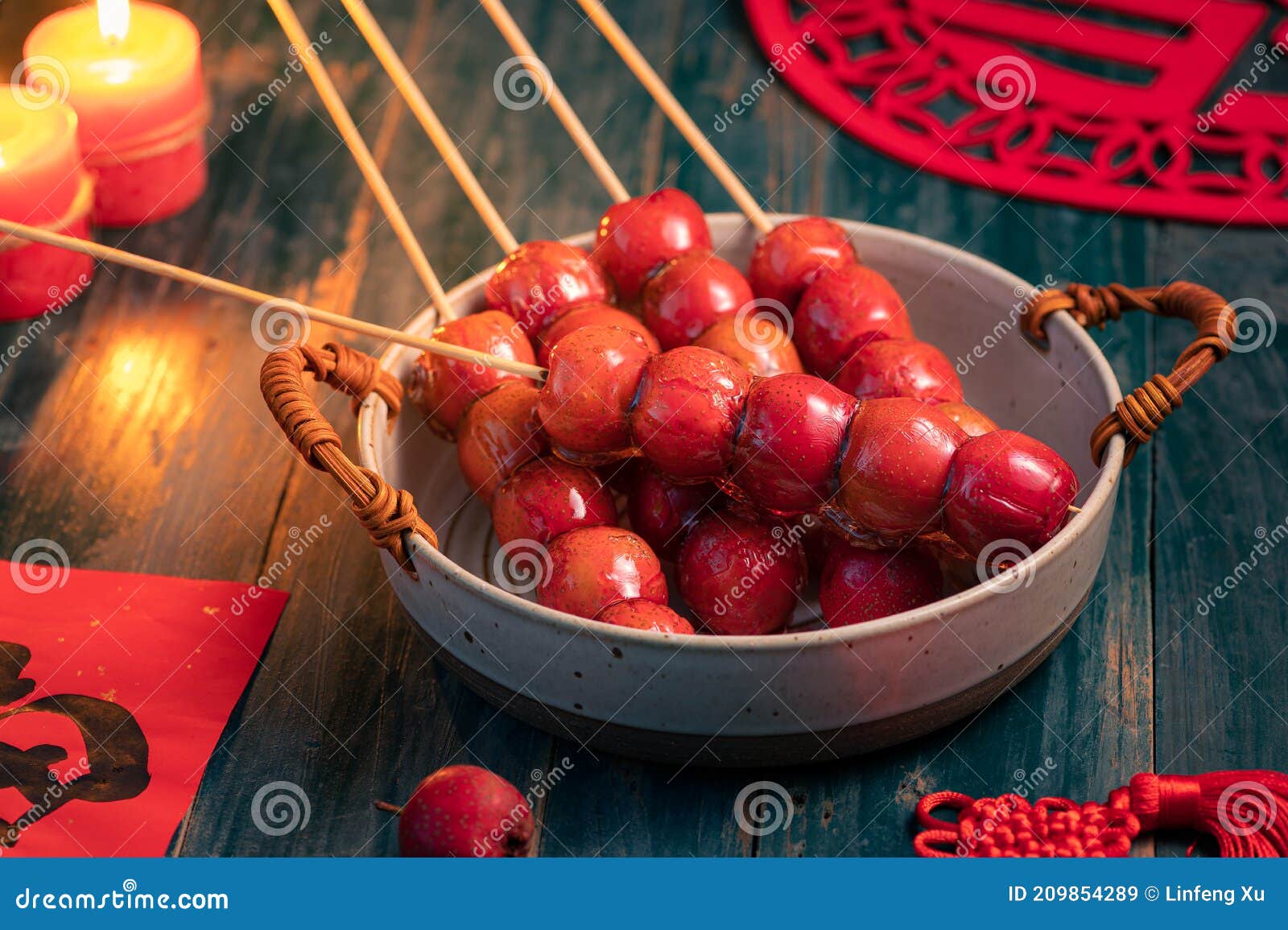 Sugar-coated Haws On A Stick Haws On The Plate Royalty-Free Stock ... Sugar-coated Haws On A Stick Haws On The Plate Royalty-Free Stock ...