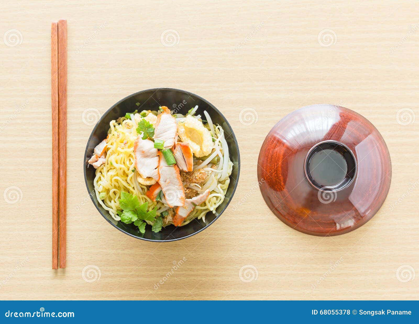 Chinese Noodle on Kitchen Table Stock Photo - Image of cuisine, garnish ...