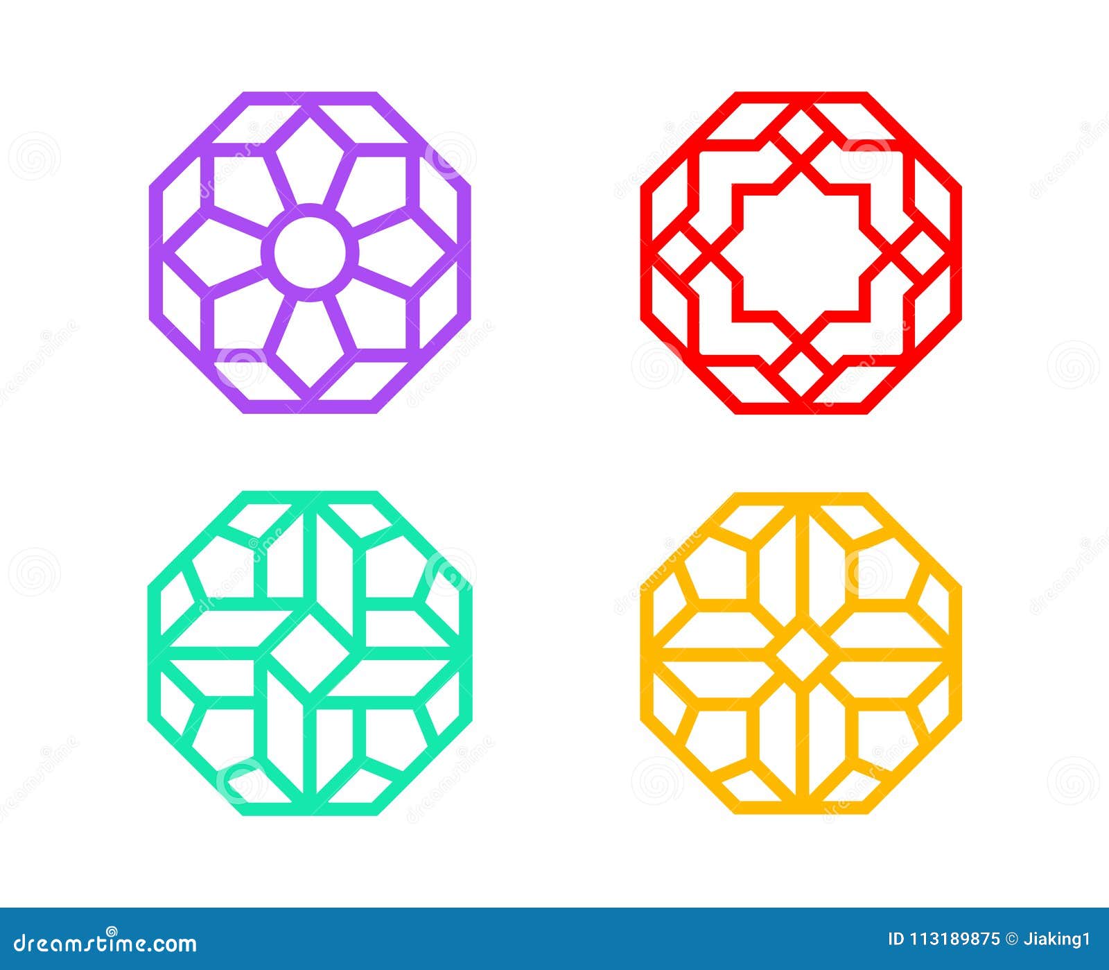 Chinese Octagon Window Frame with Indian Pattern Stock Vector ...