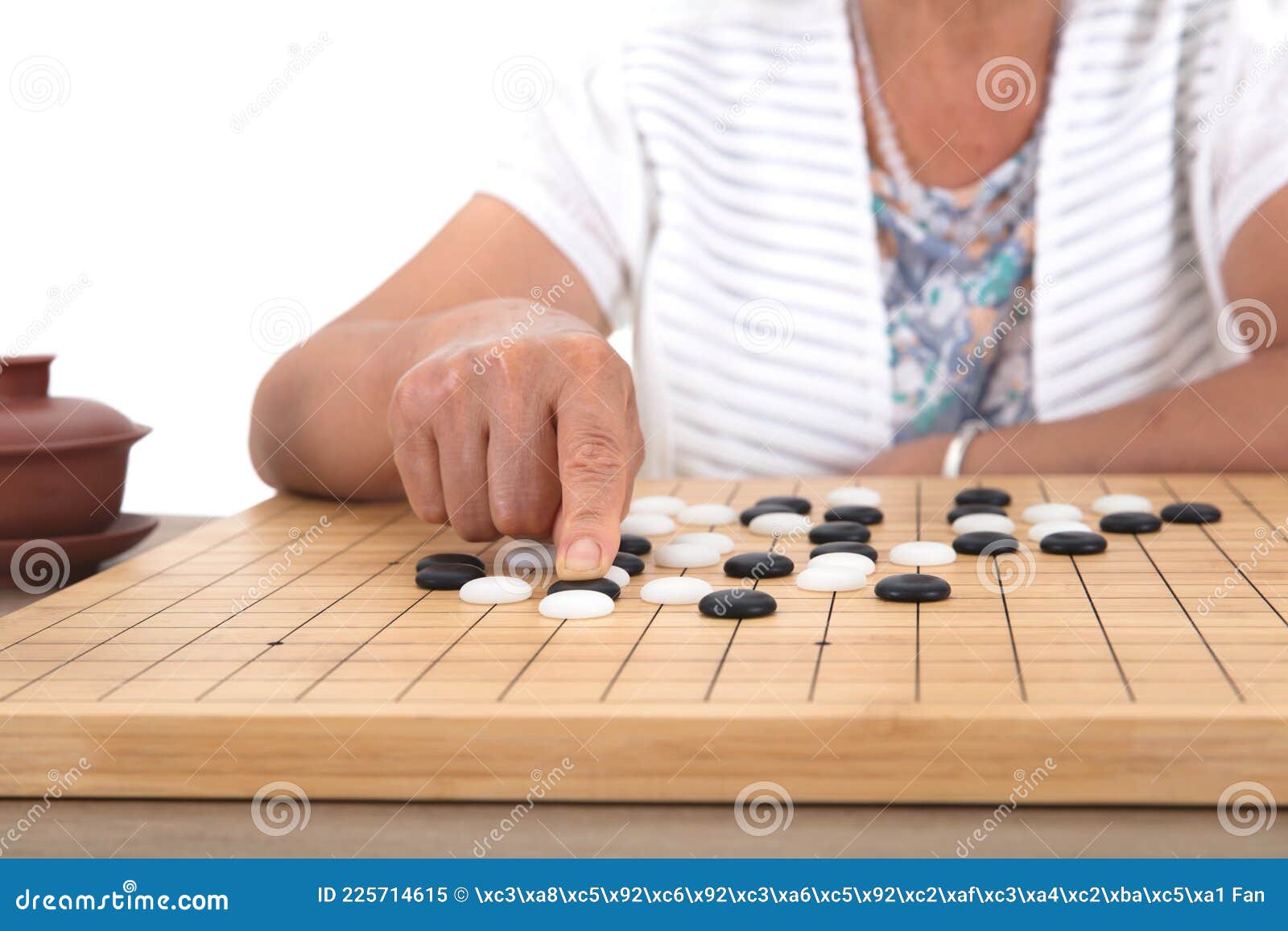 Chinese Old Lady is Playing Chinese Go Stock Image - Image of play ...